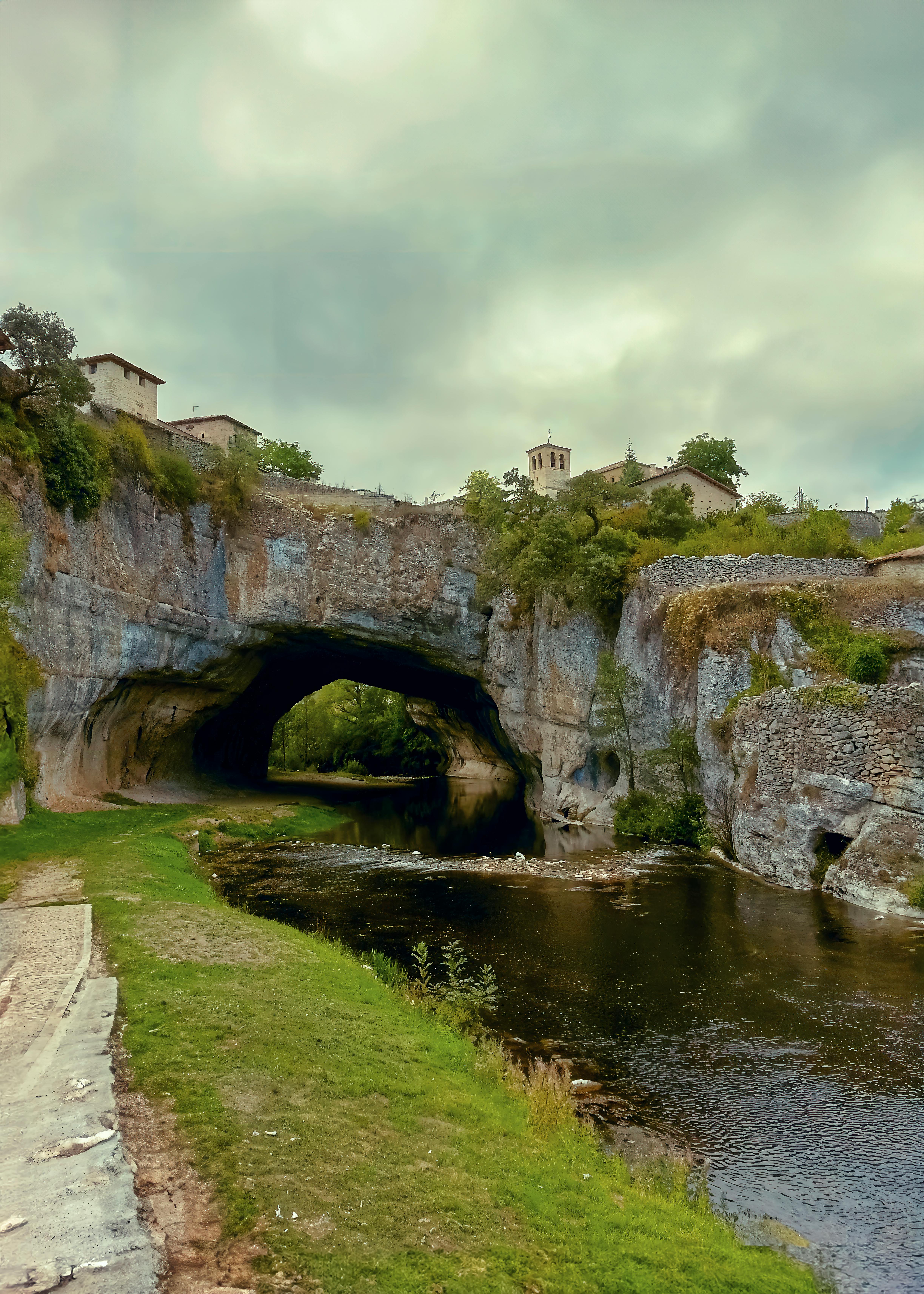 Picturesque Natural Stone Bridge Over River · Free Stock Photo