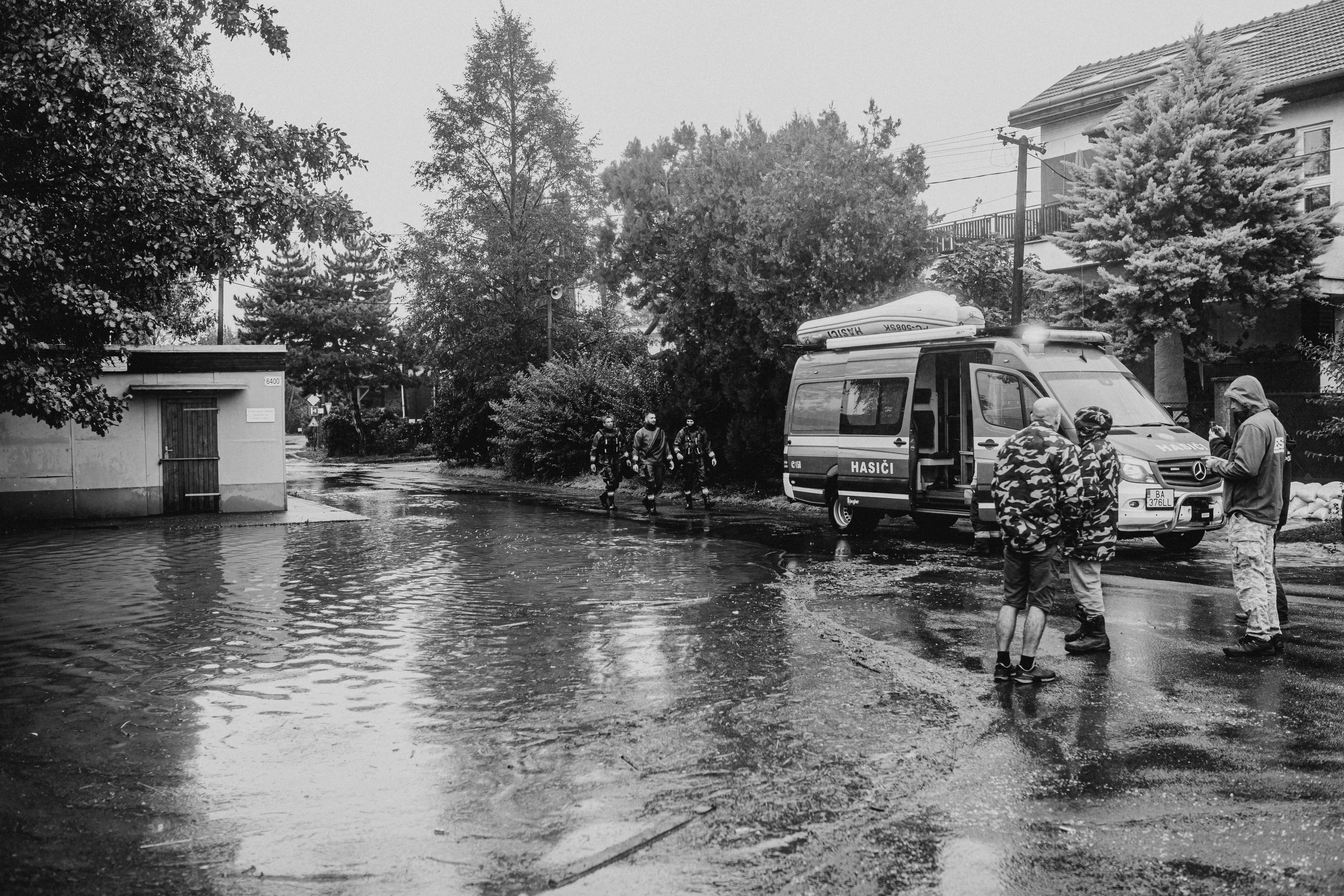 Emergency Response During Urban Flooding Scene · Free Stock Photo