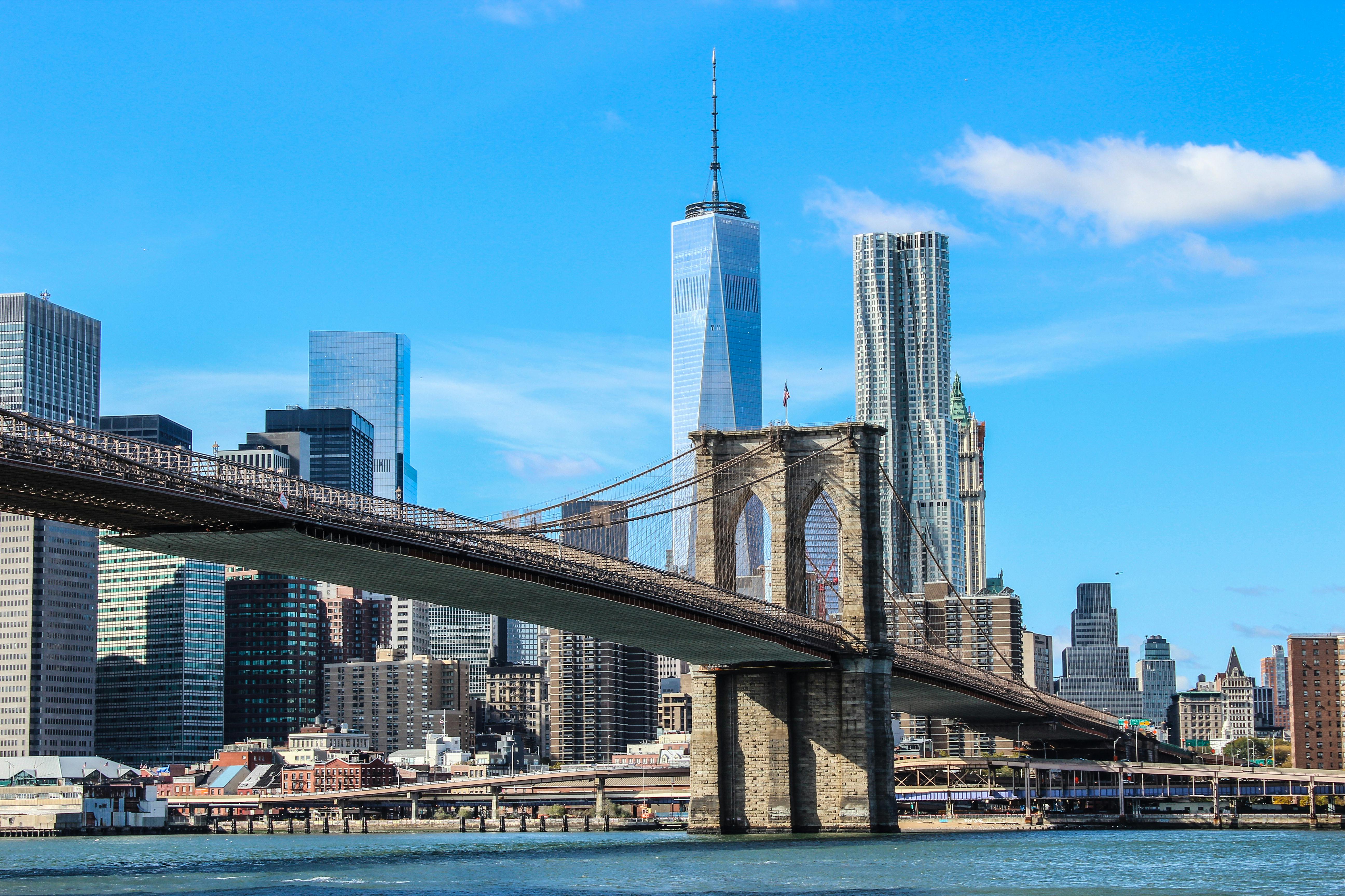 Vista Panoramica Del Ponte Di Brooklyn E Dello Skyline Di New York · Immagine gratuita