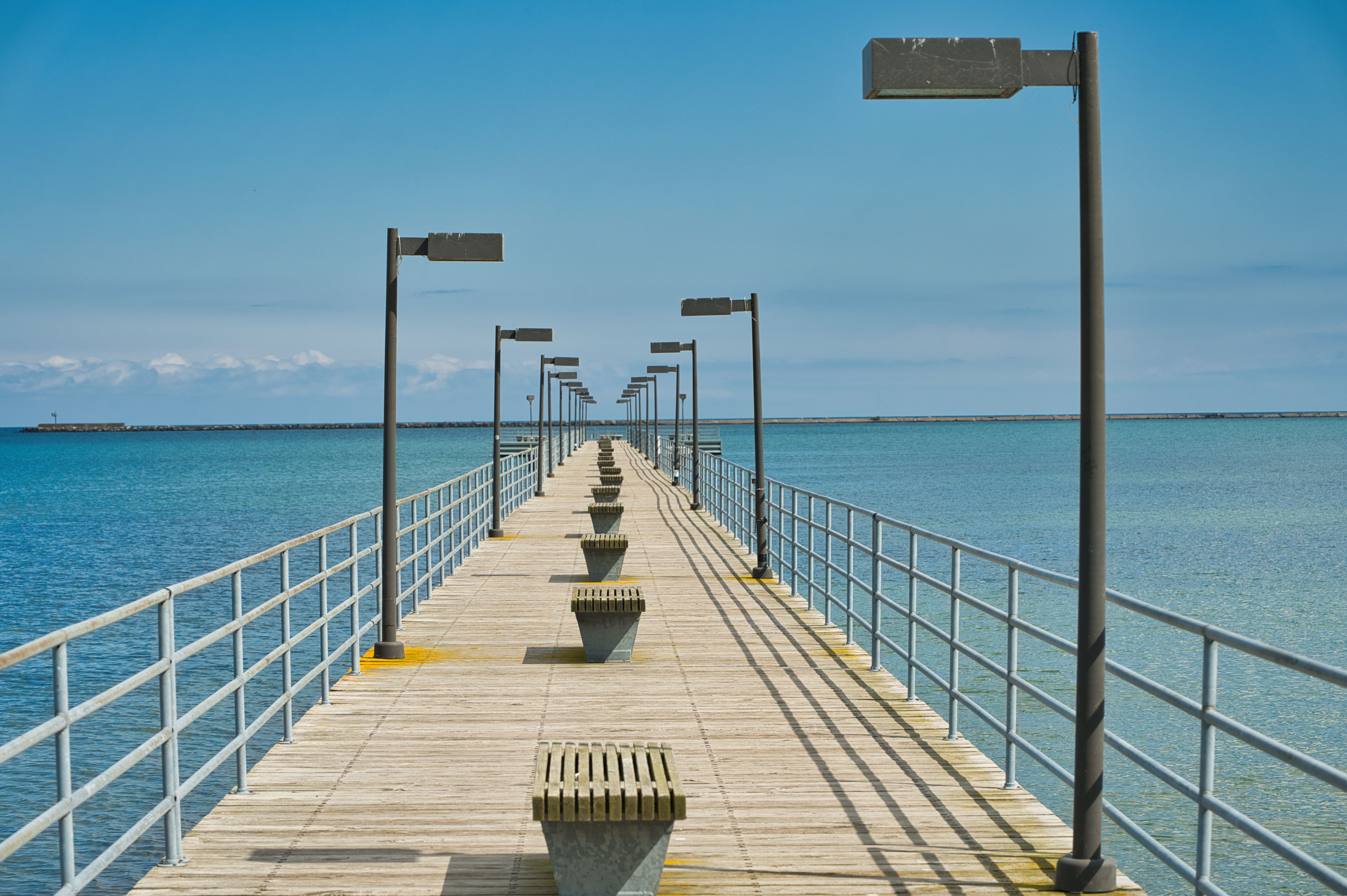 Scenic Pier View at Harbor Beach, MI · Free Stock Photo