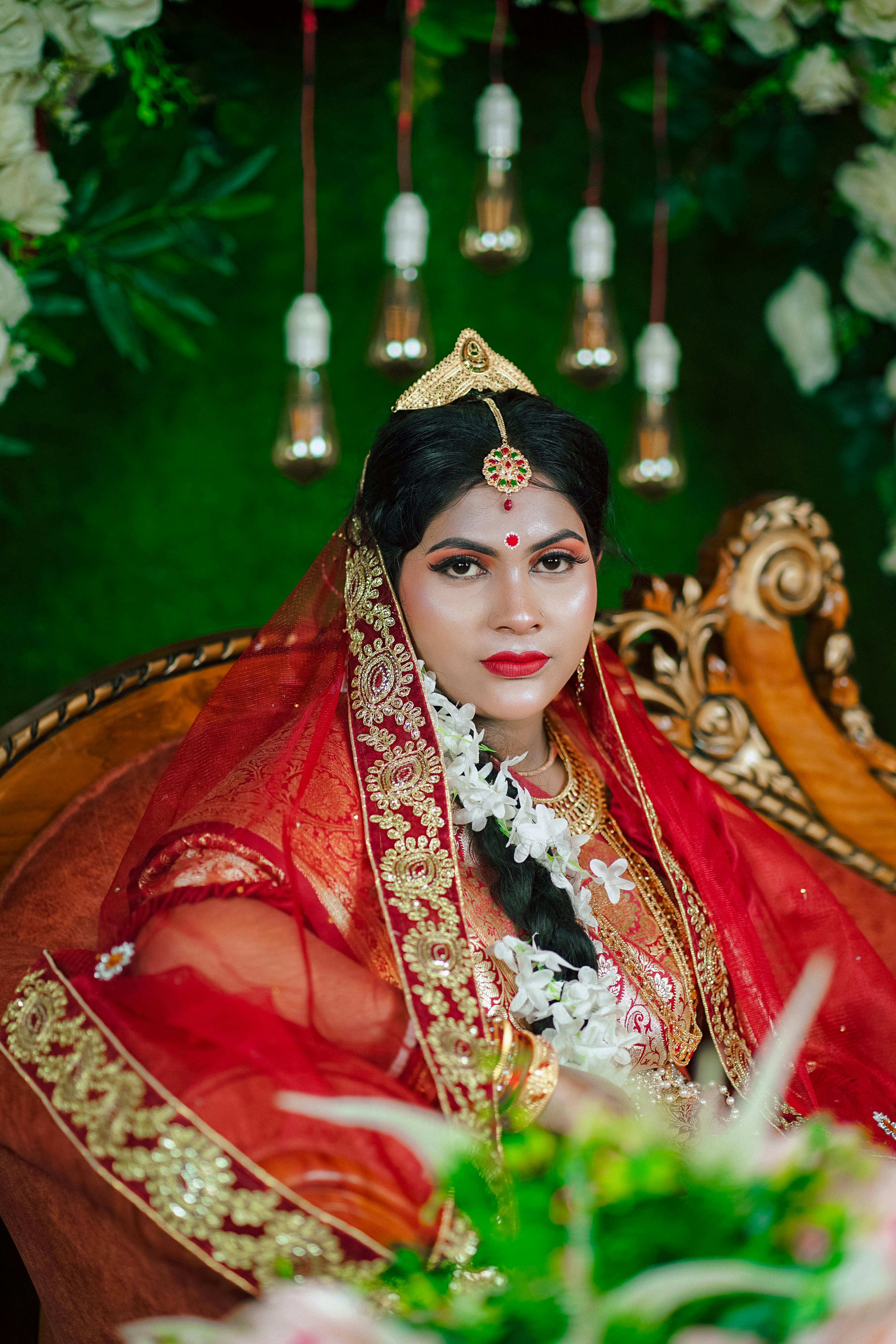 Elegant Bangladeshi Bride at Traditional Wedding · Free Stock Photo