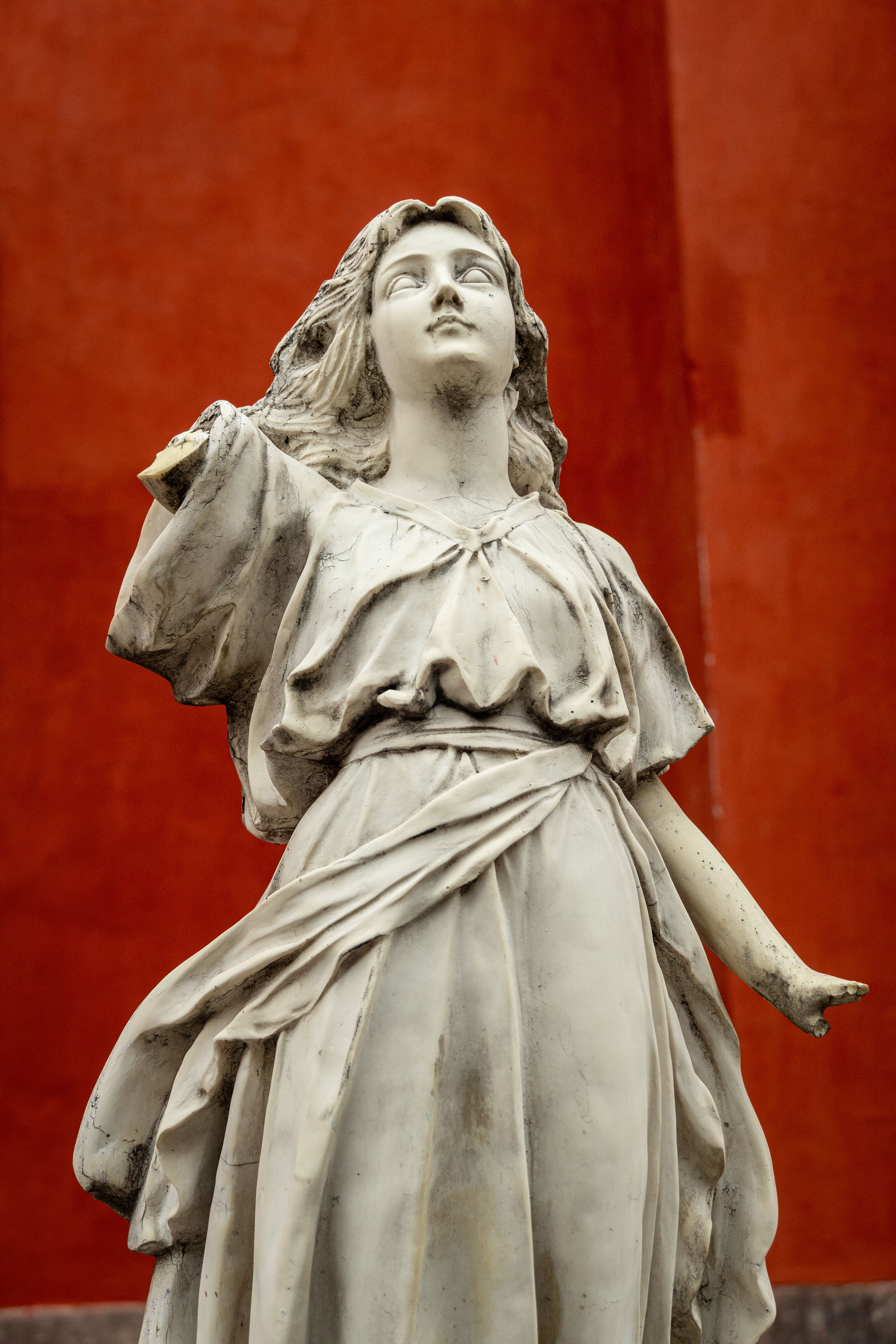 Marble Angel Statue Against Red Background in Mexico City · Free Stock ...