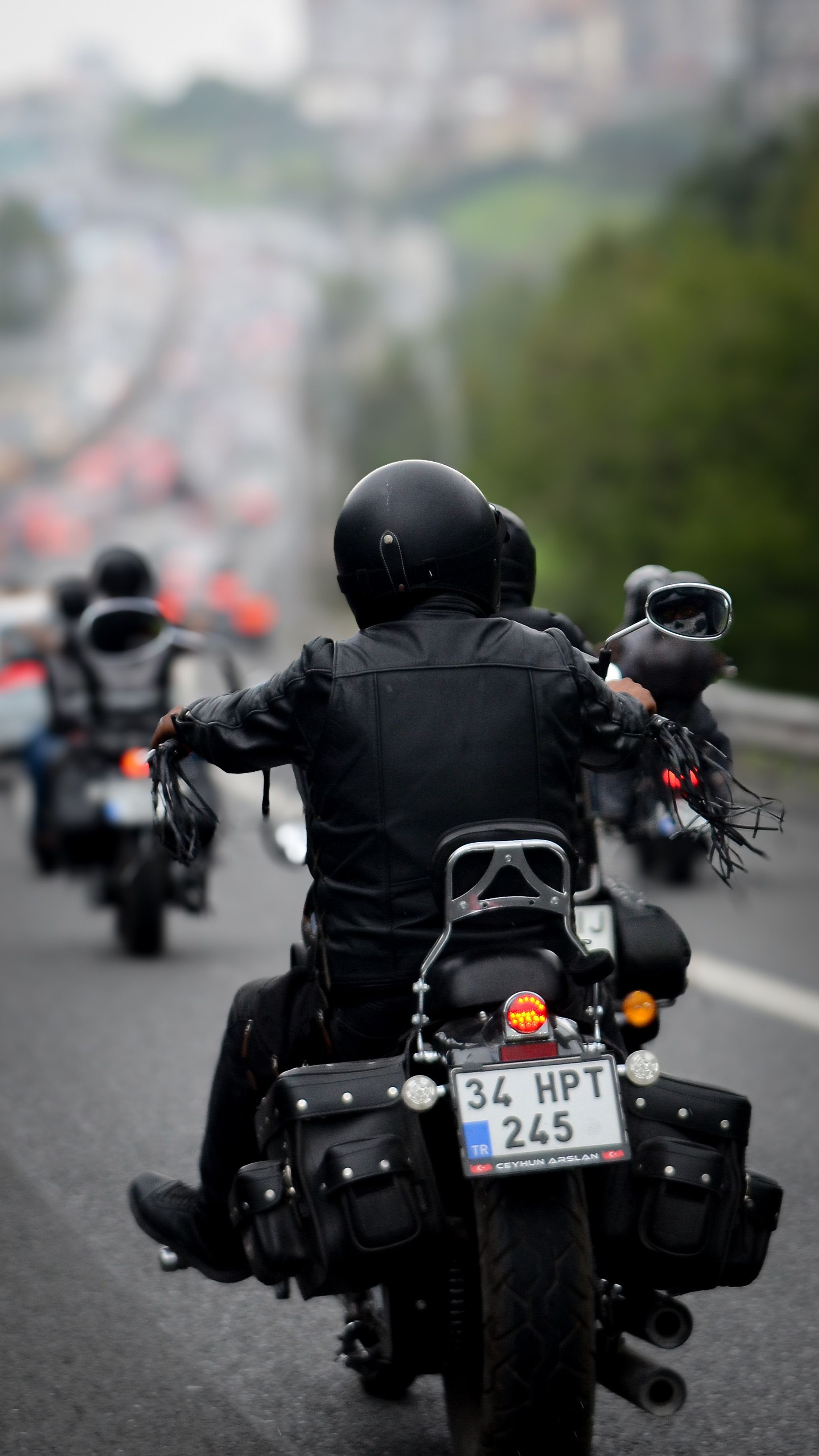 Motorcyclists Riding on Highway in the City · Free Stock Photo