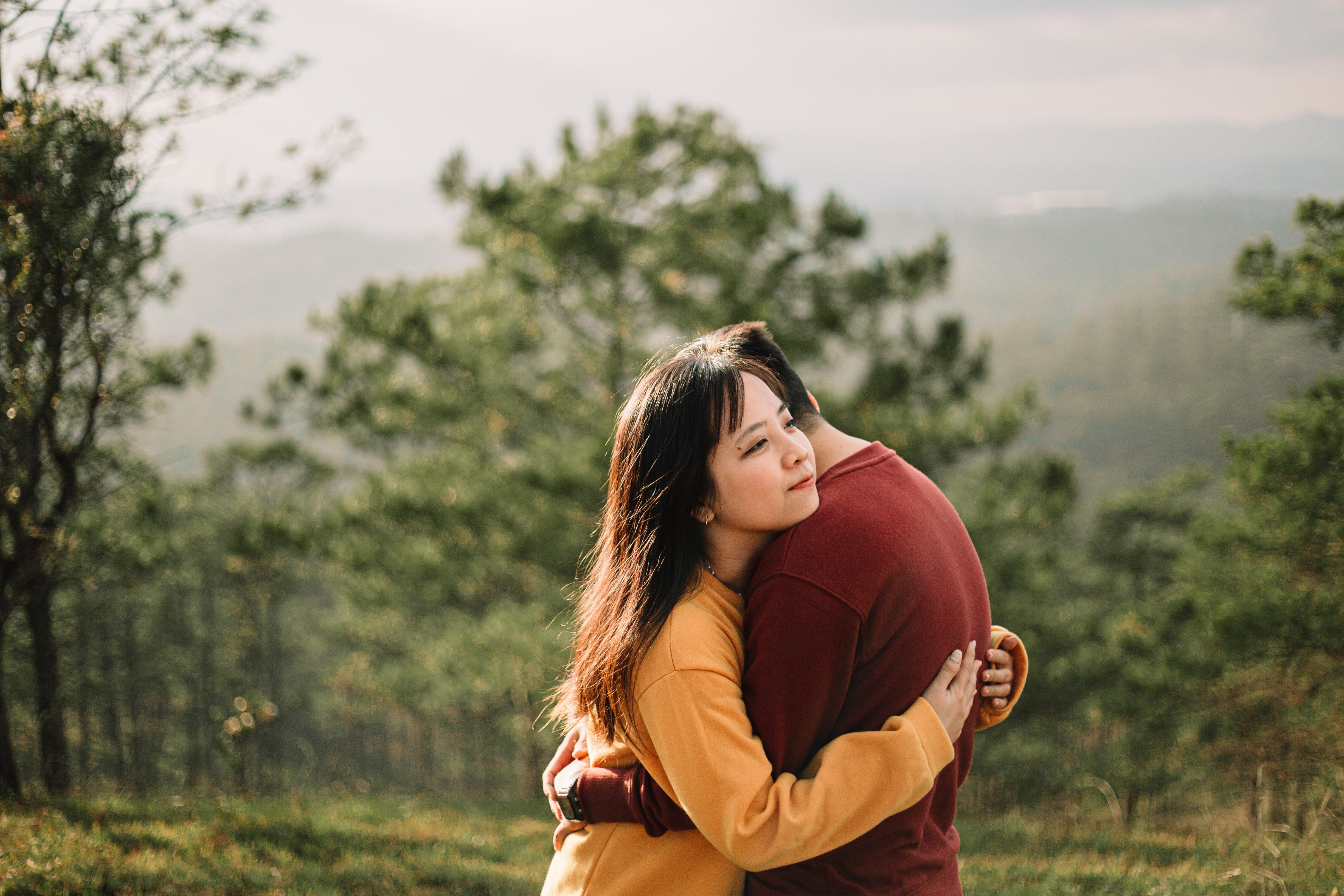 Romantic Couple Embracing in Nature · Free Stock Photo