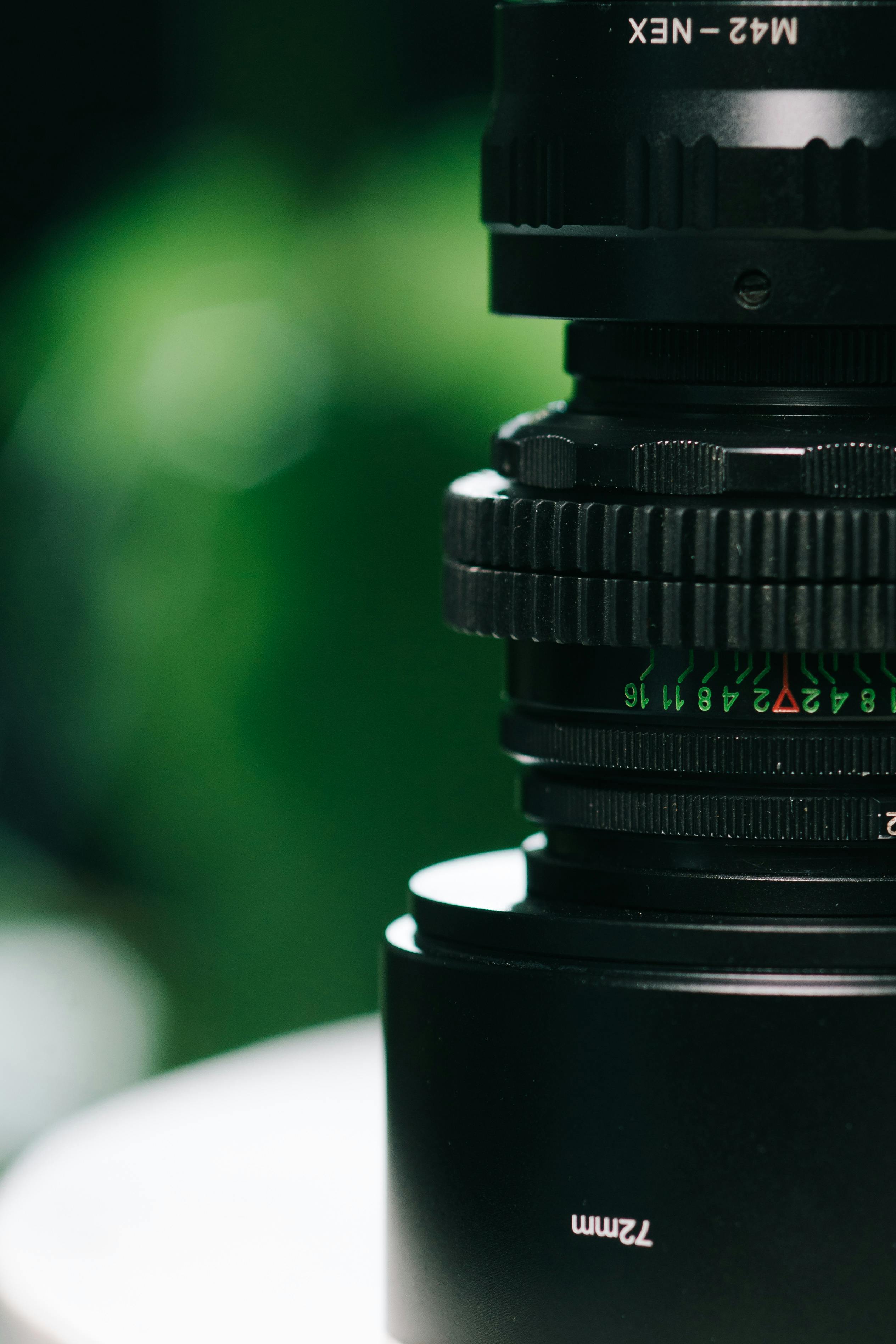 Close-up of a Camera Lens with Focus Rings · Free Stock Photo