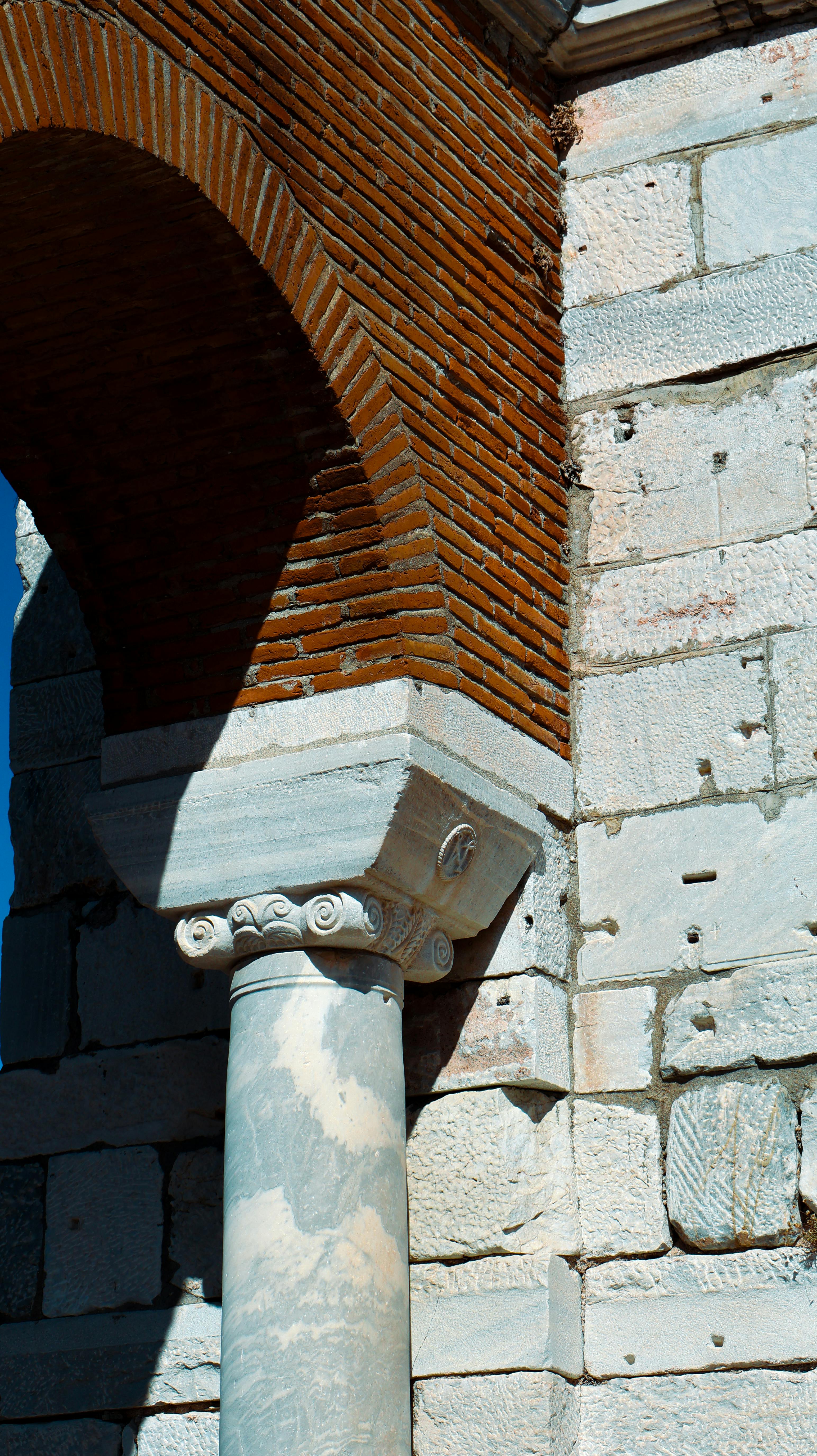 Ancient Architectural Column Under Archway · Free Stock Photo