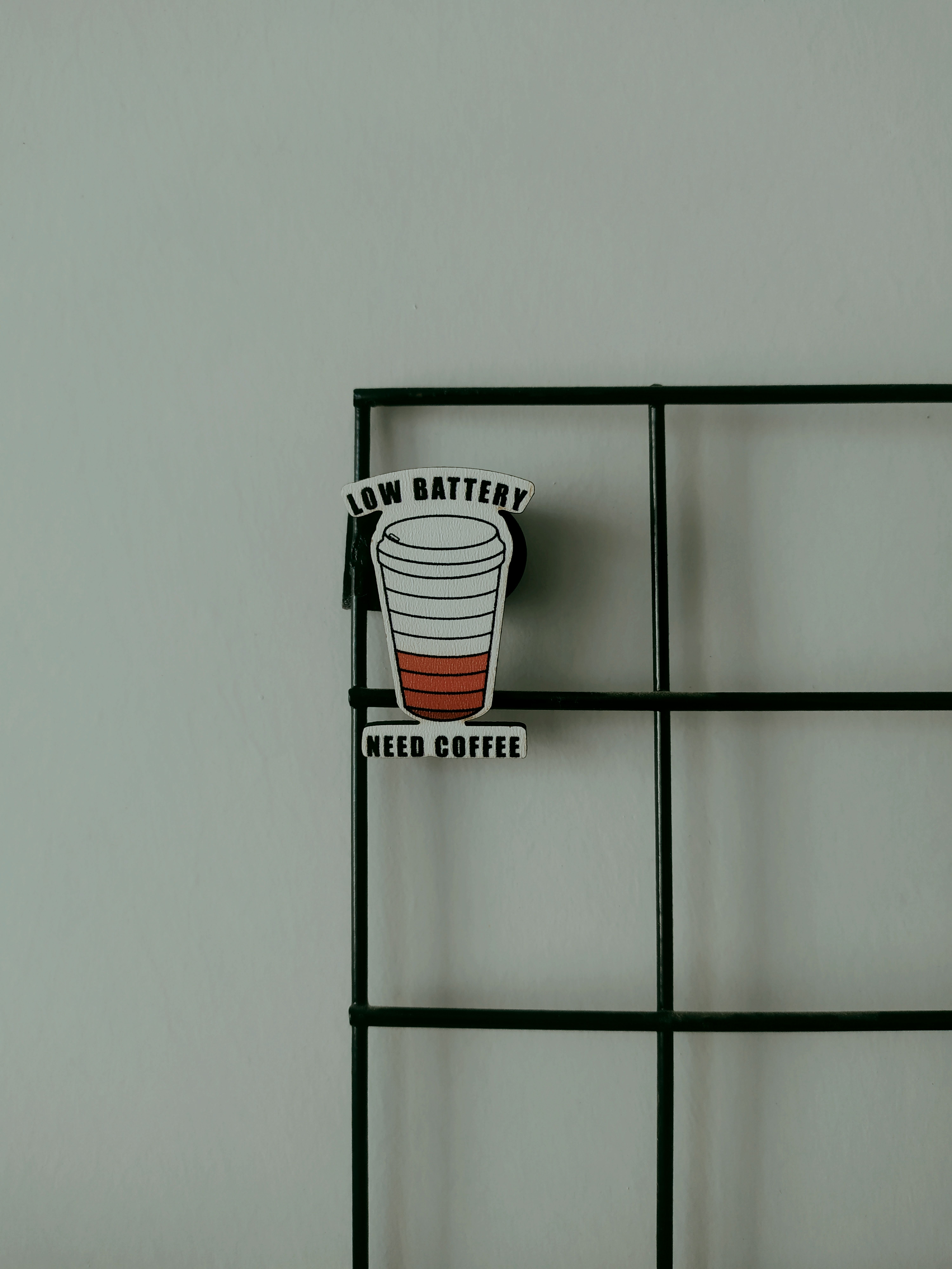 Creative Coffee Mug with Low Battery Symbol · Free Stock Photo