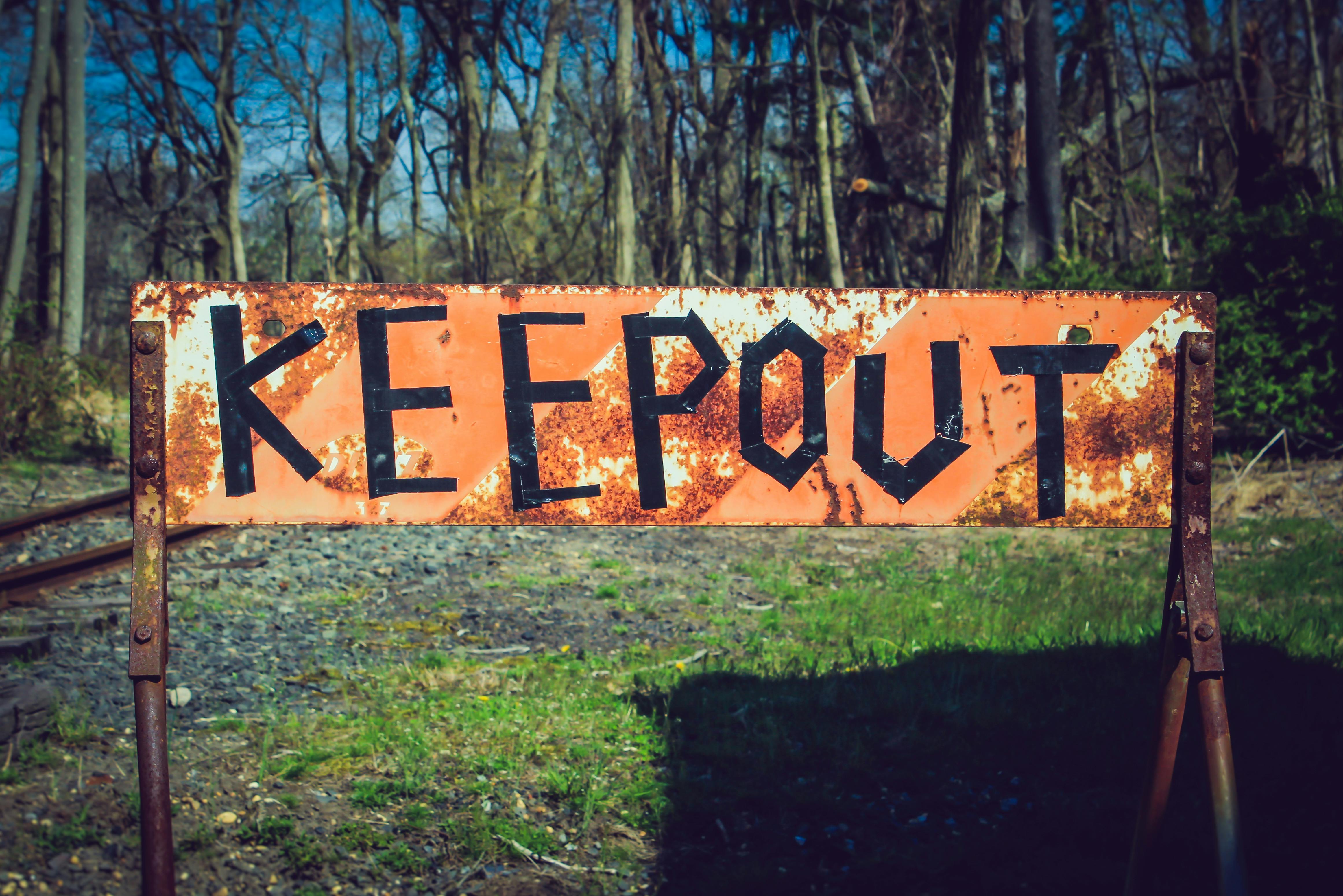 Rustic Keep Out Sign in Forest Setting · Free Stock Photo
