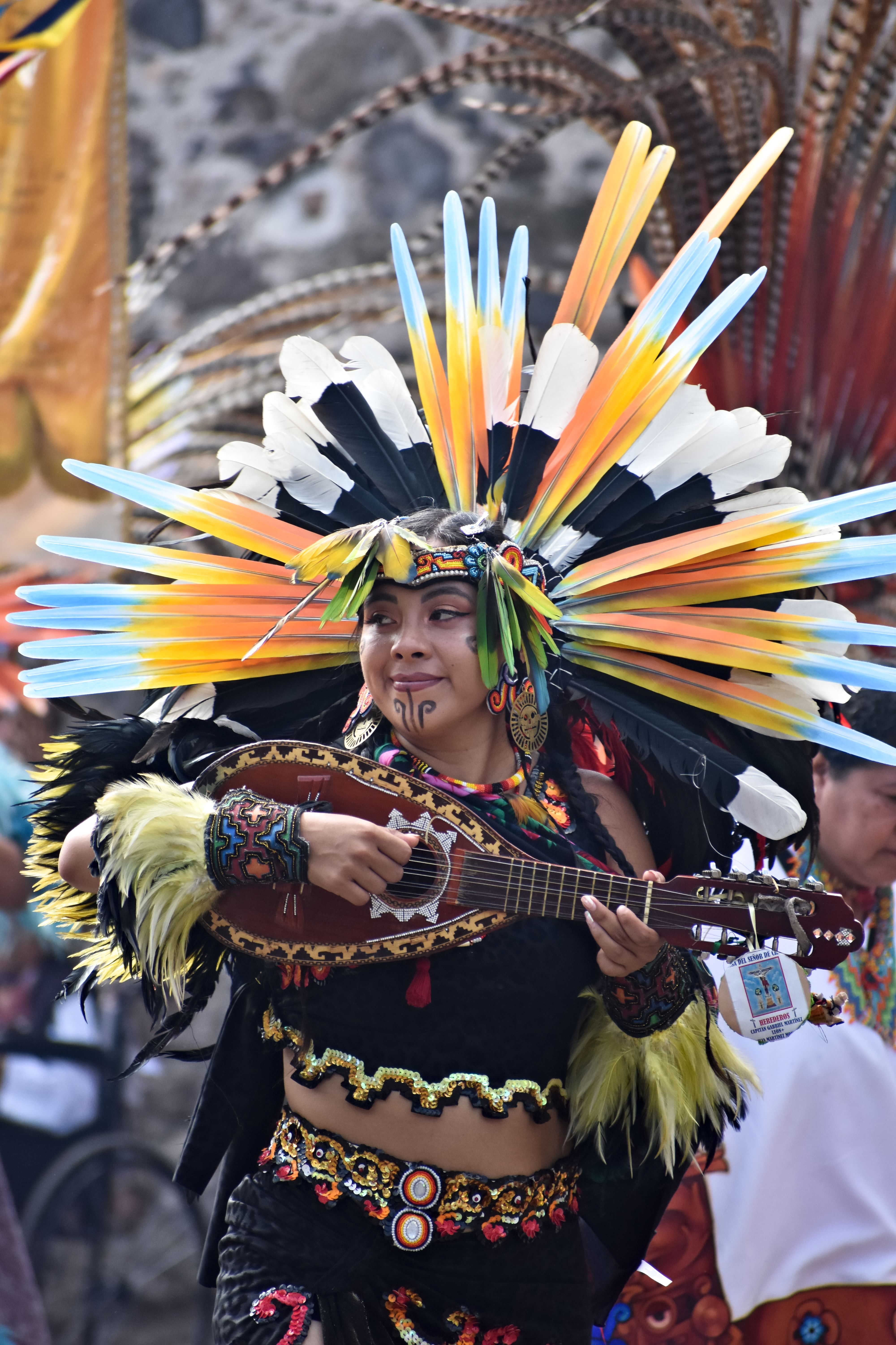 Colorful Indigenous Performer Playing Music in Mexico · Free Stock Photo