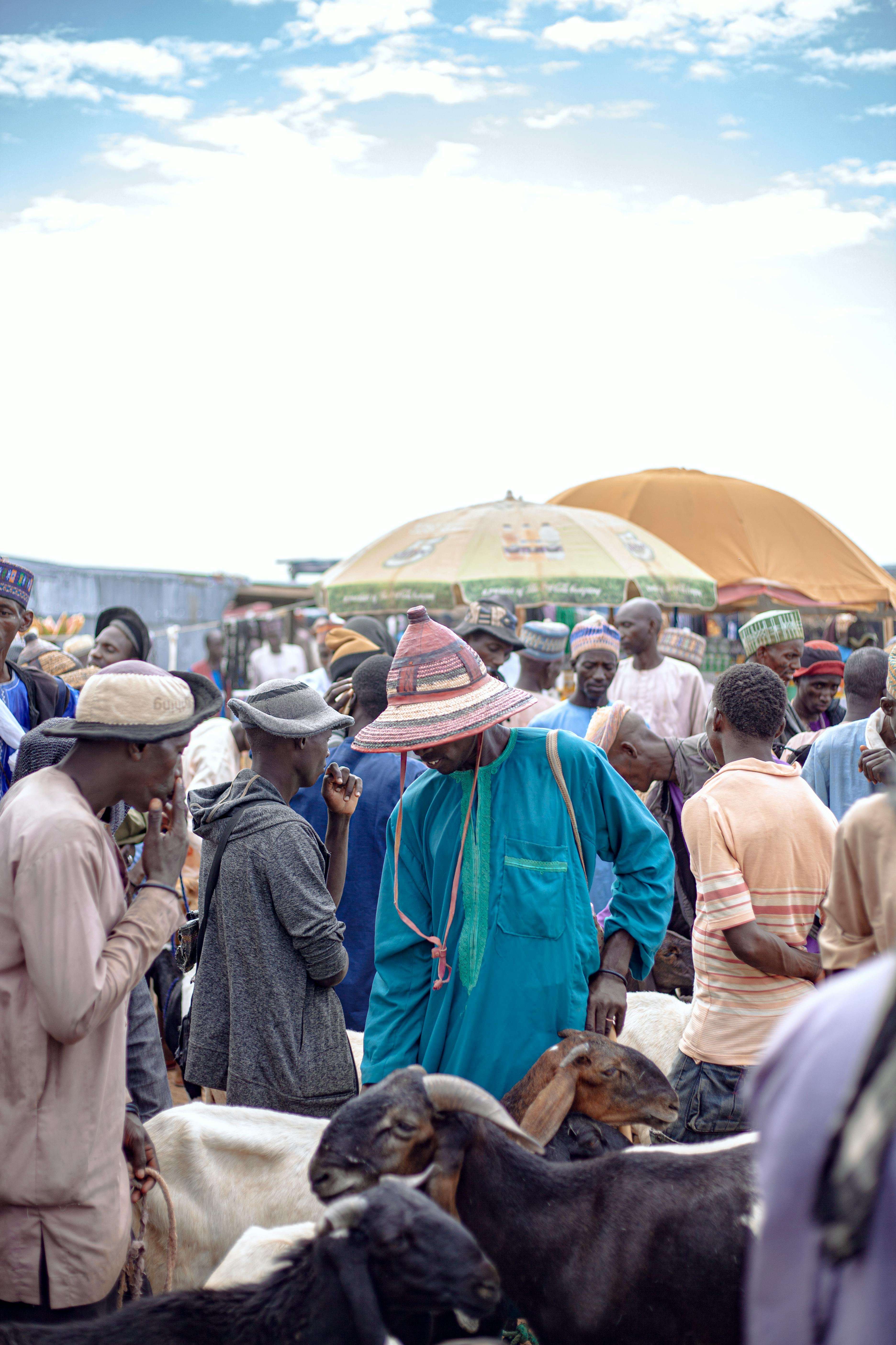 Vibrant Market Scene in African Town · Free Stock Photo