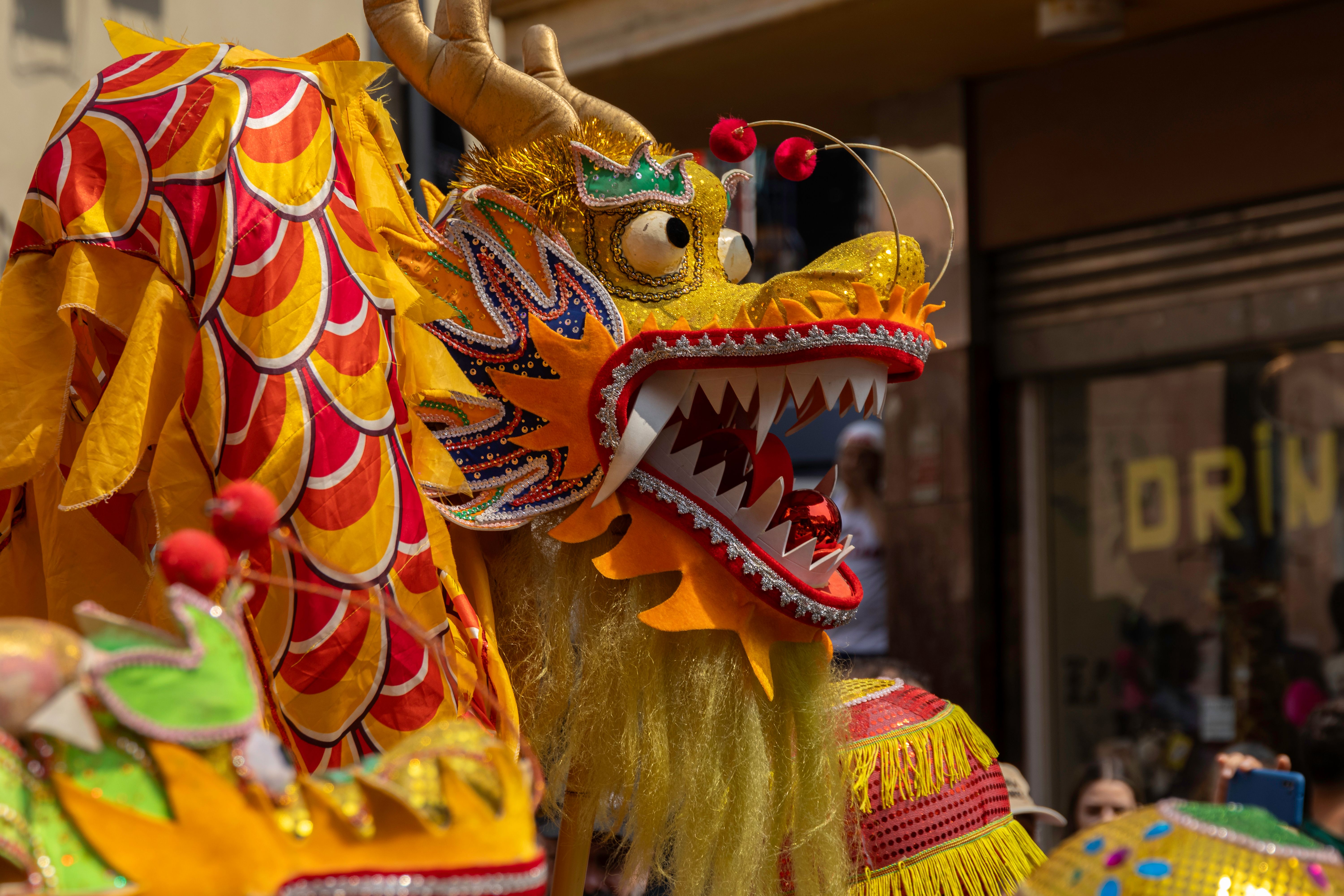 Colorful Chinese Dragon Head at São Paulo Festival · Free Stock Photo