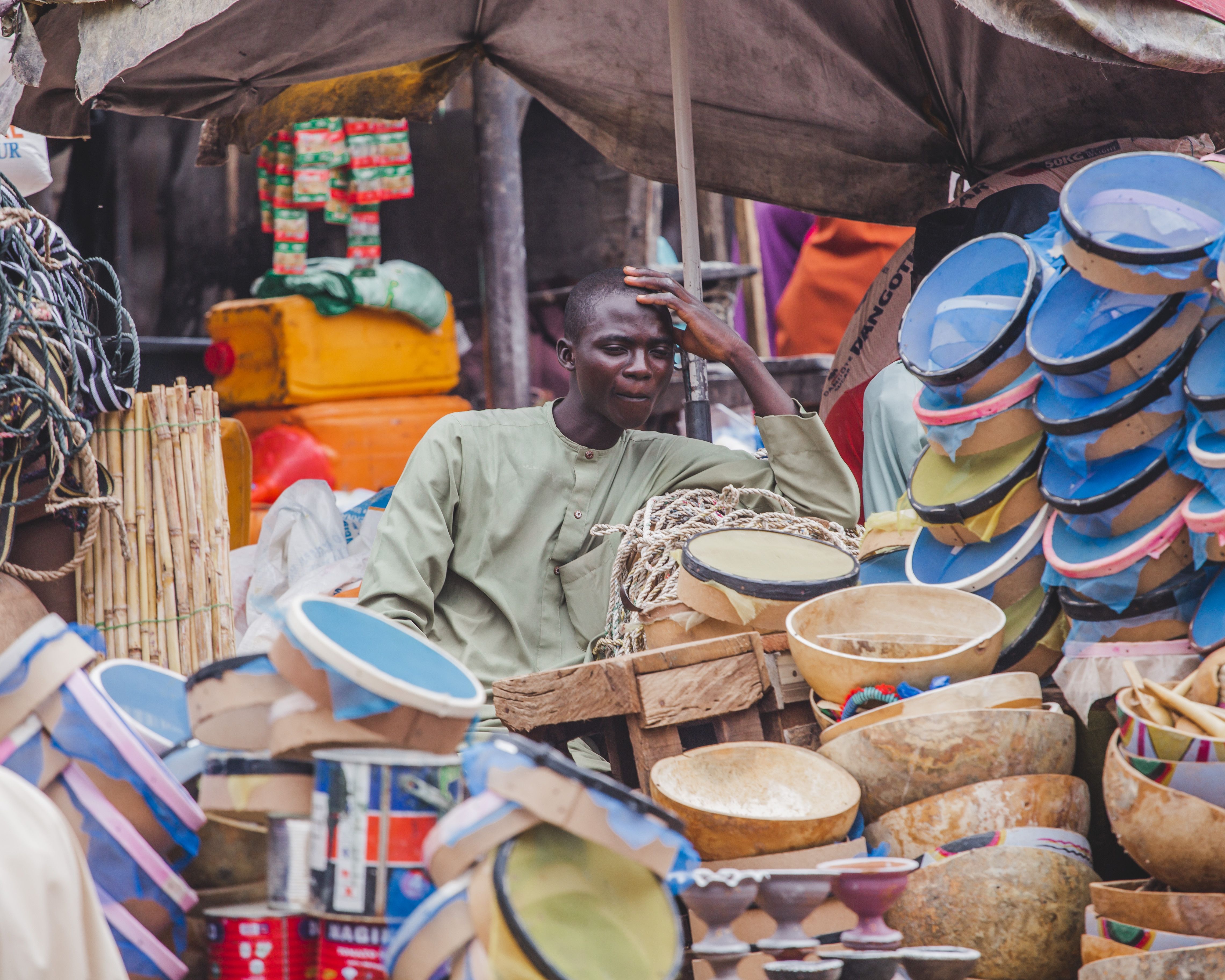 Bustling African Market in Nigeria's KT Region · Free Stock Photo
