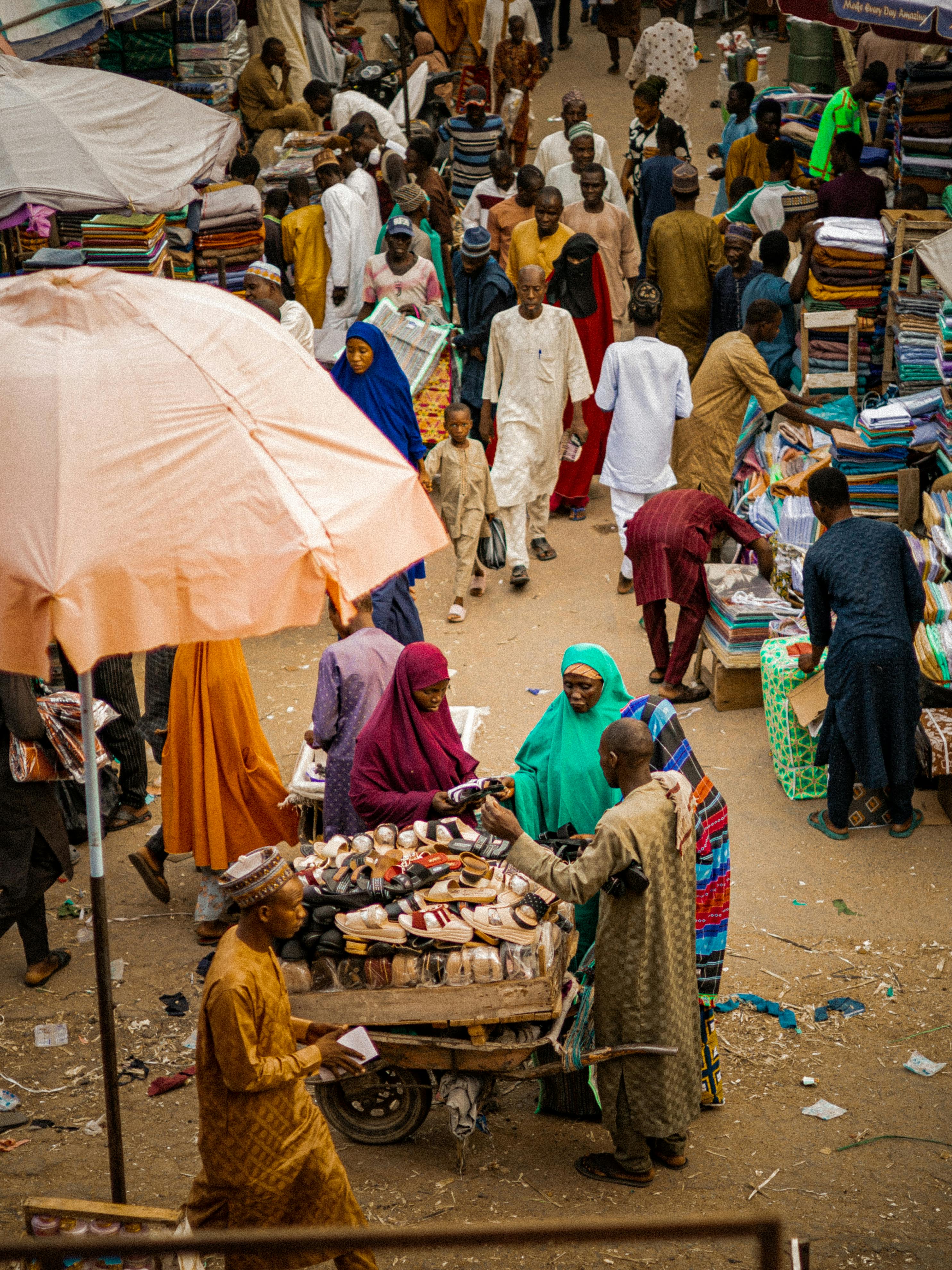 Bustling African Market Street Scene · Free Stock Photo