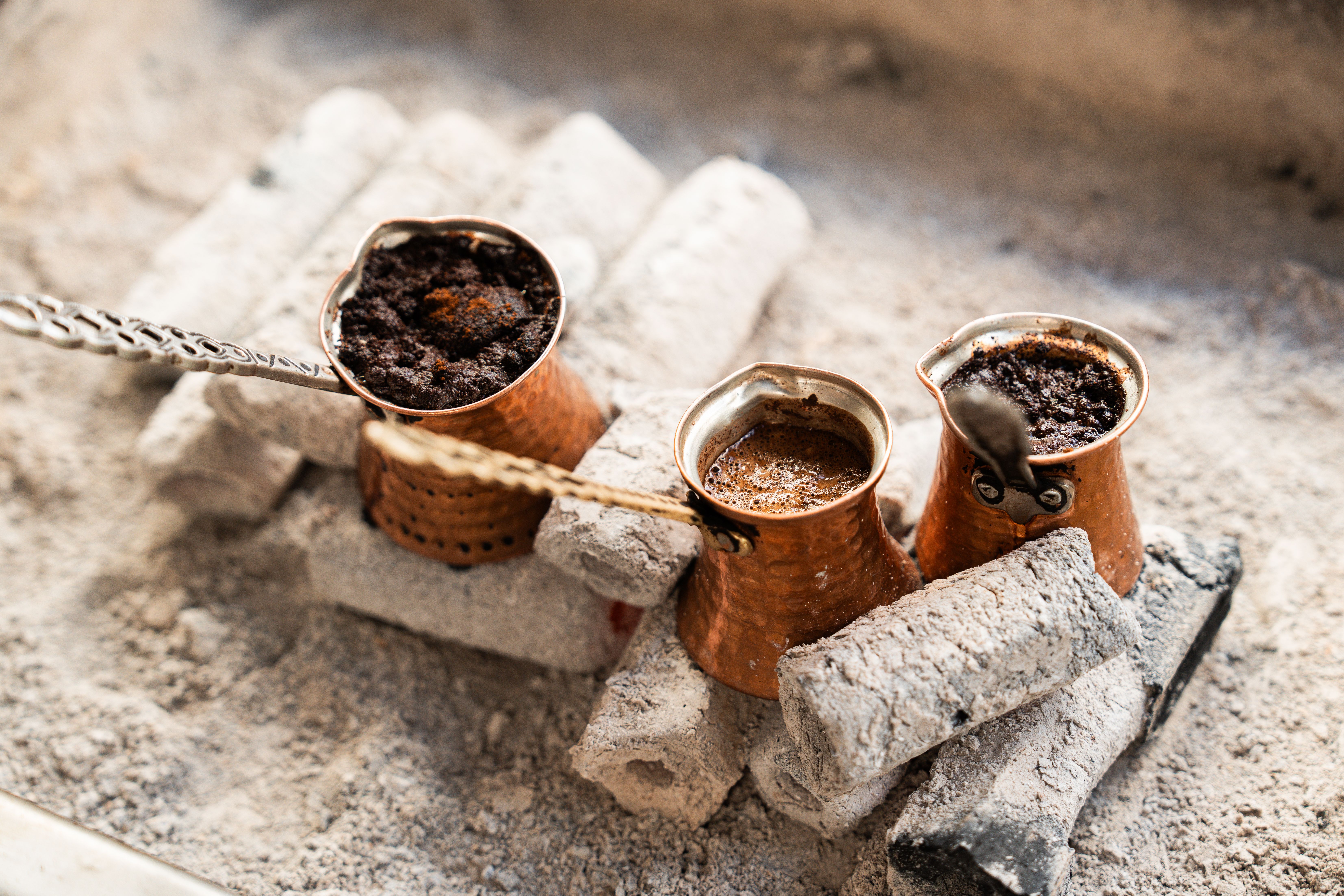 Traditional Turkish Coffee Brewing in Istanbul · Free Stock Photo