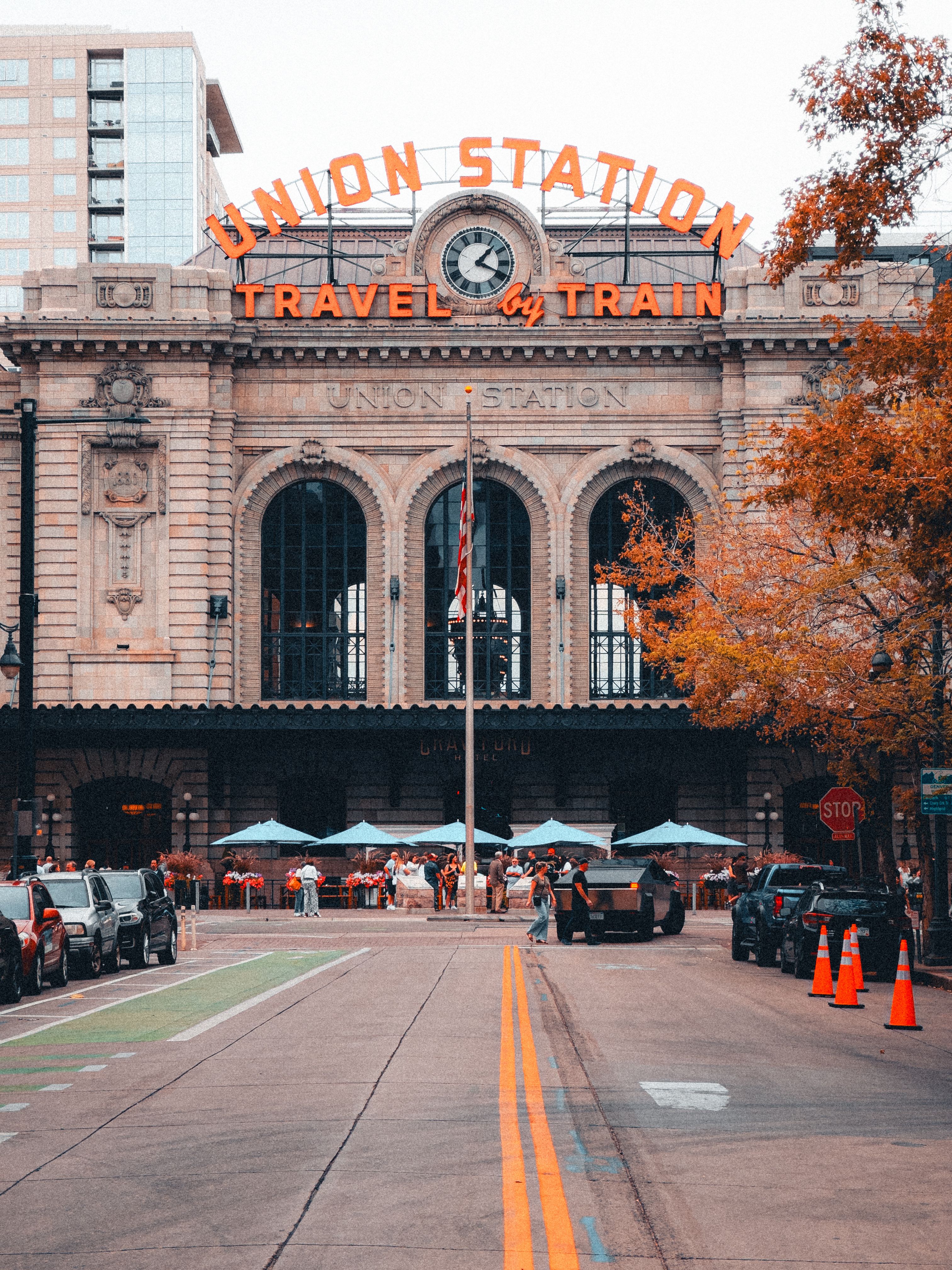Union Station Denver in Autumn with Street View · Free Stock Photo