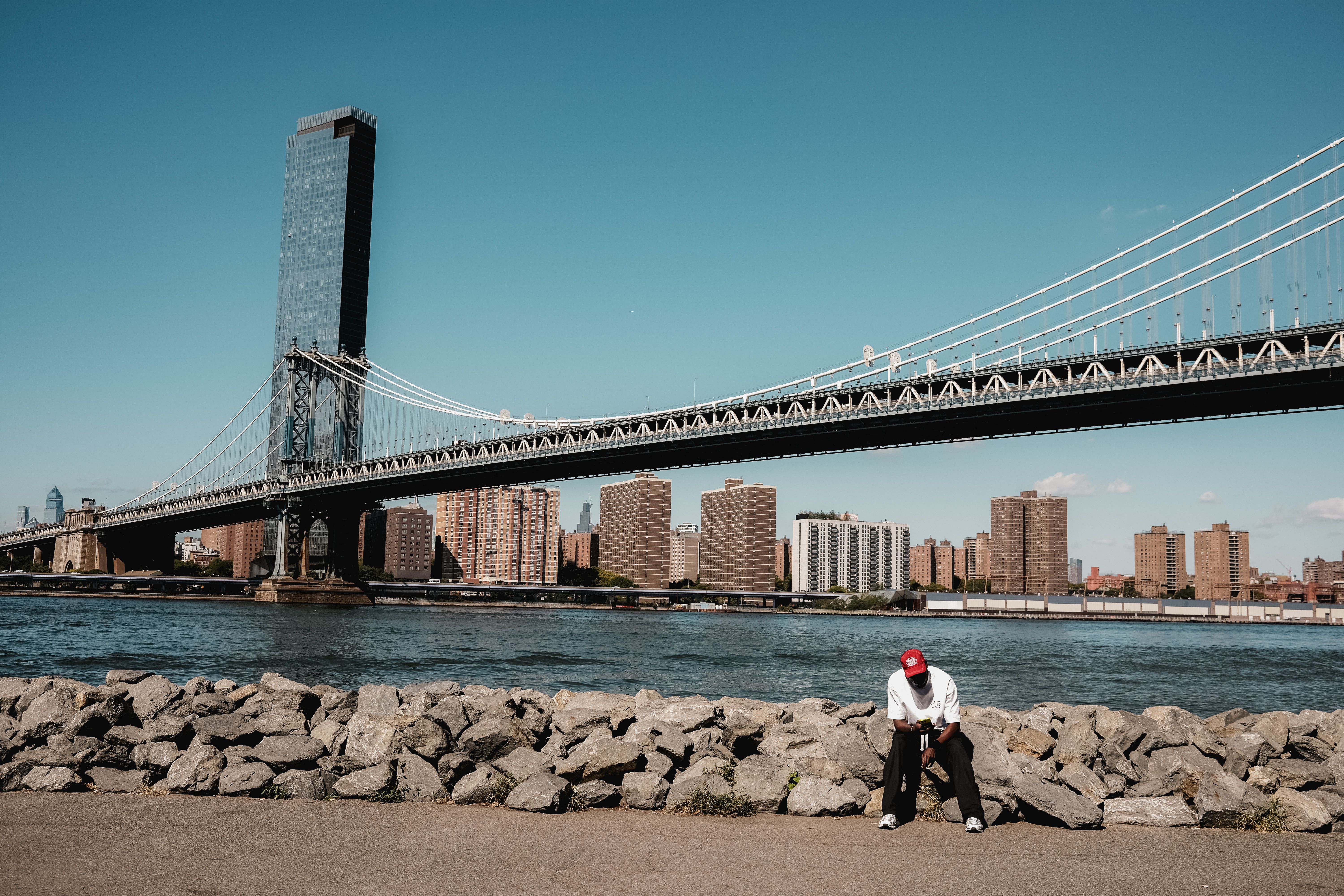 Manhattan Bridge with New York City Skyline · Free Stock Photo
