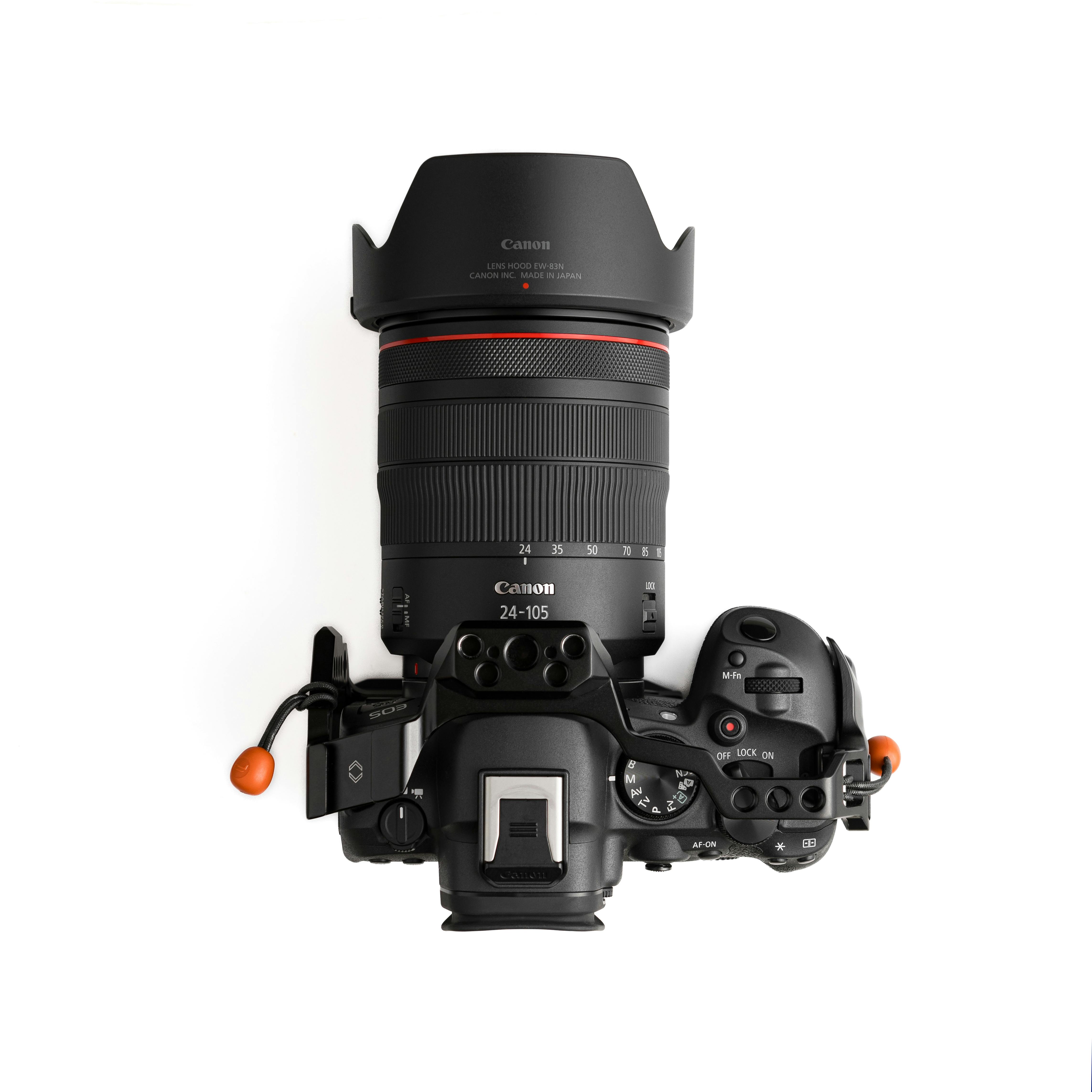 Canon DSLR with 24-105mm Lens Top View · Free Stock Photo