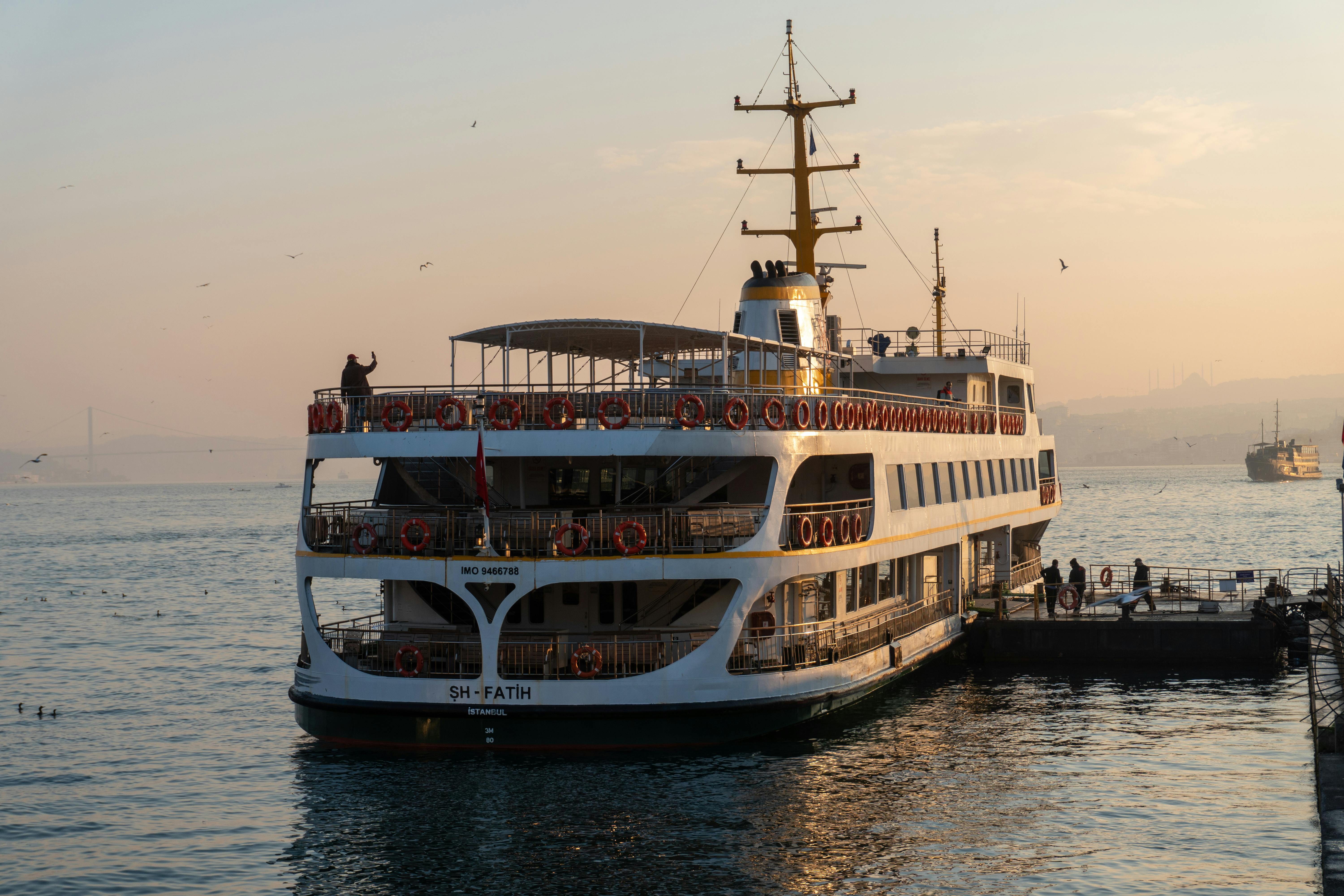 Scenic Bosphorus Ferry at Sunset in Istanbul · Free Stock Photo
