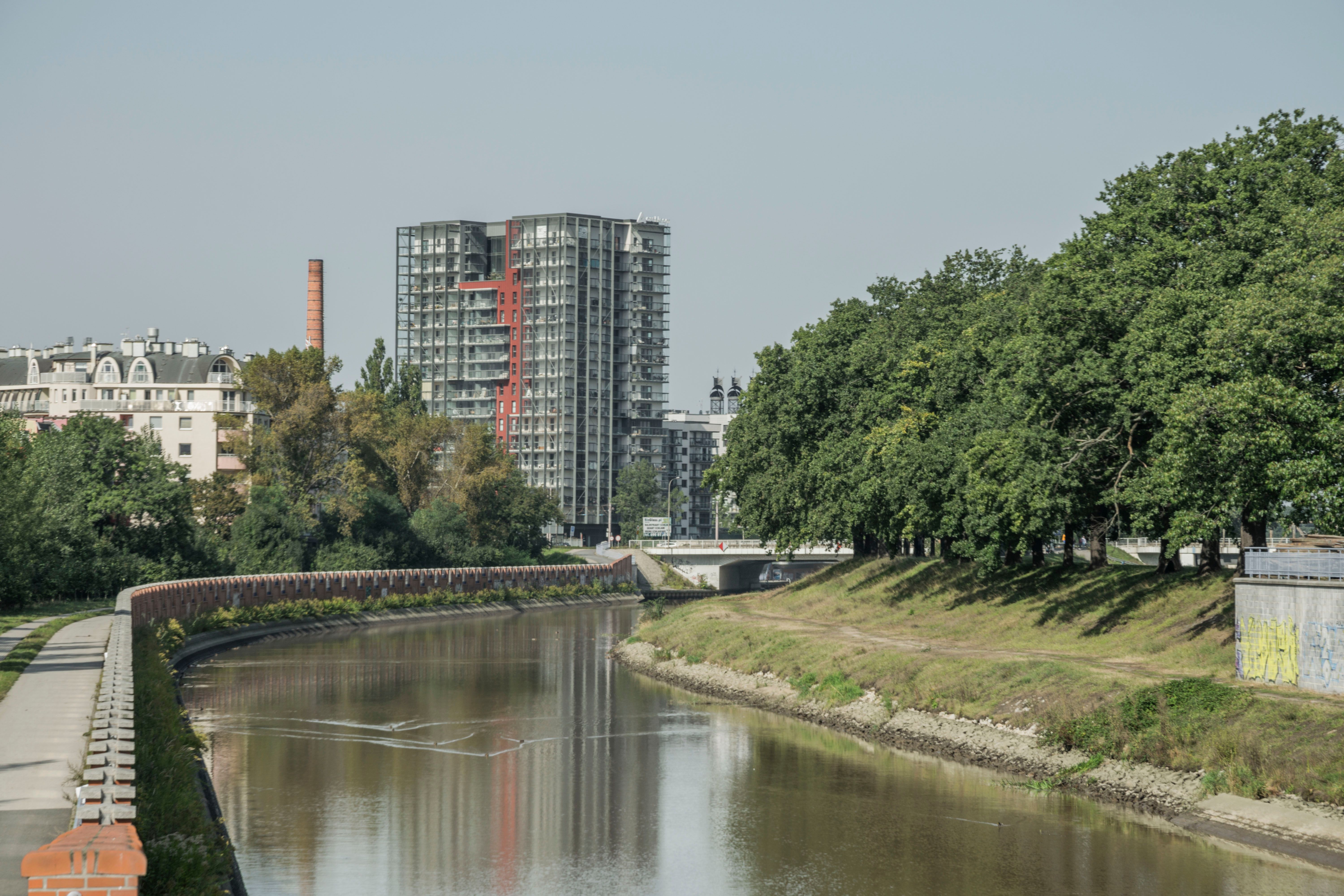 Urban River View in Wrocław, Poland · Free Stock Photo