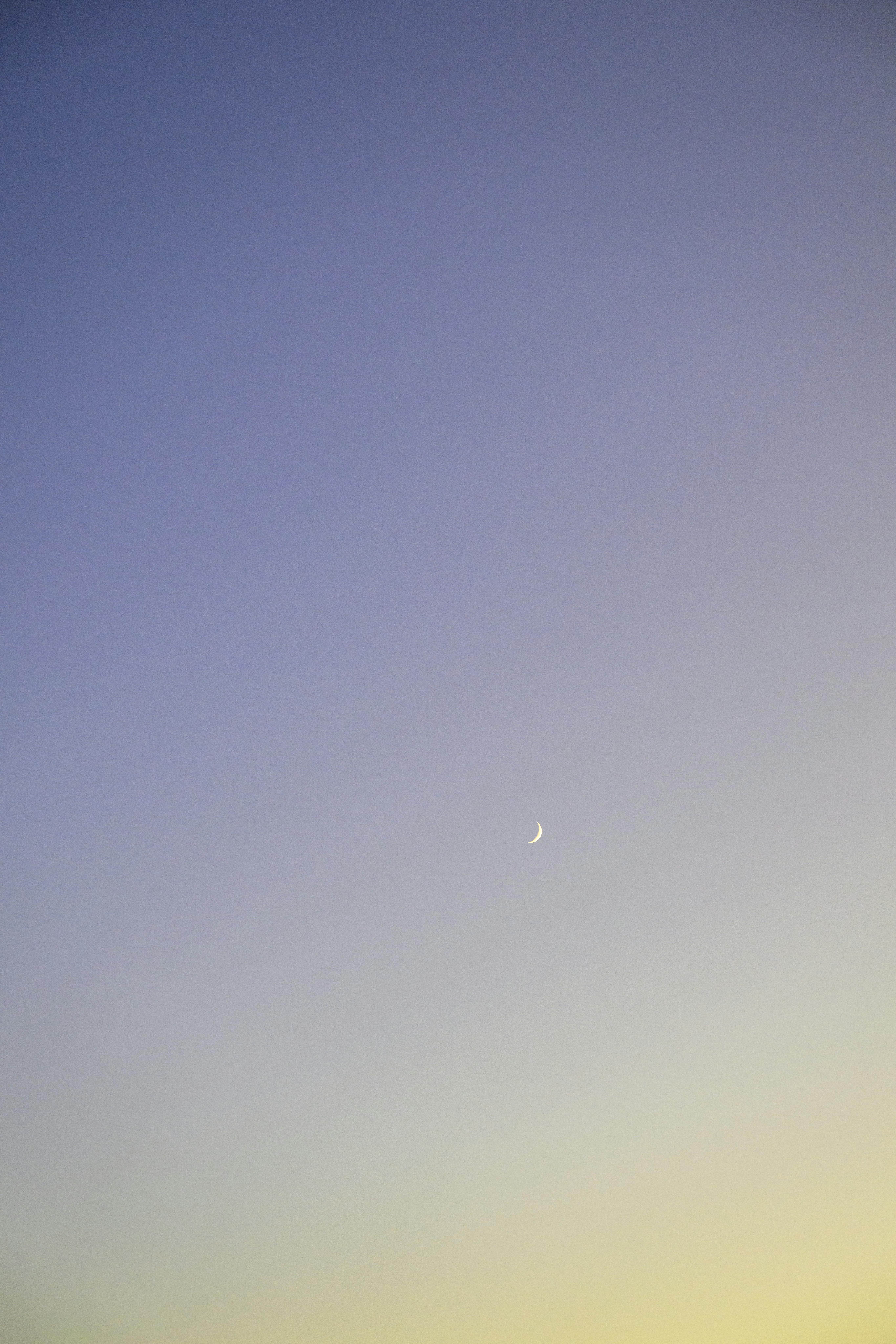 Crescent Moon in a Soft Gradient Sky · Free Stock Photo