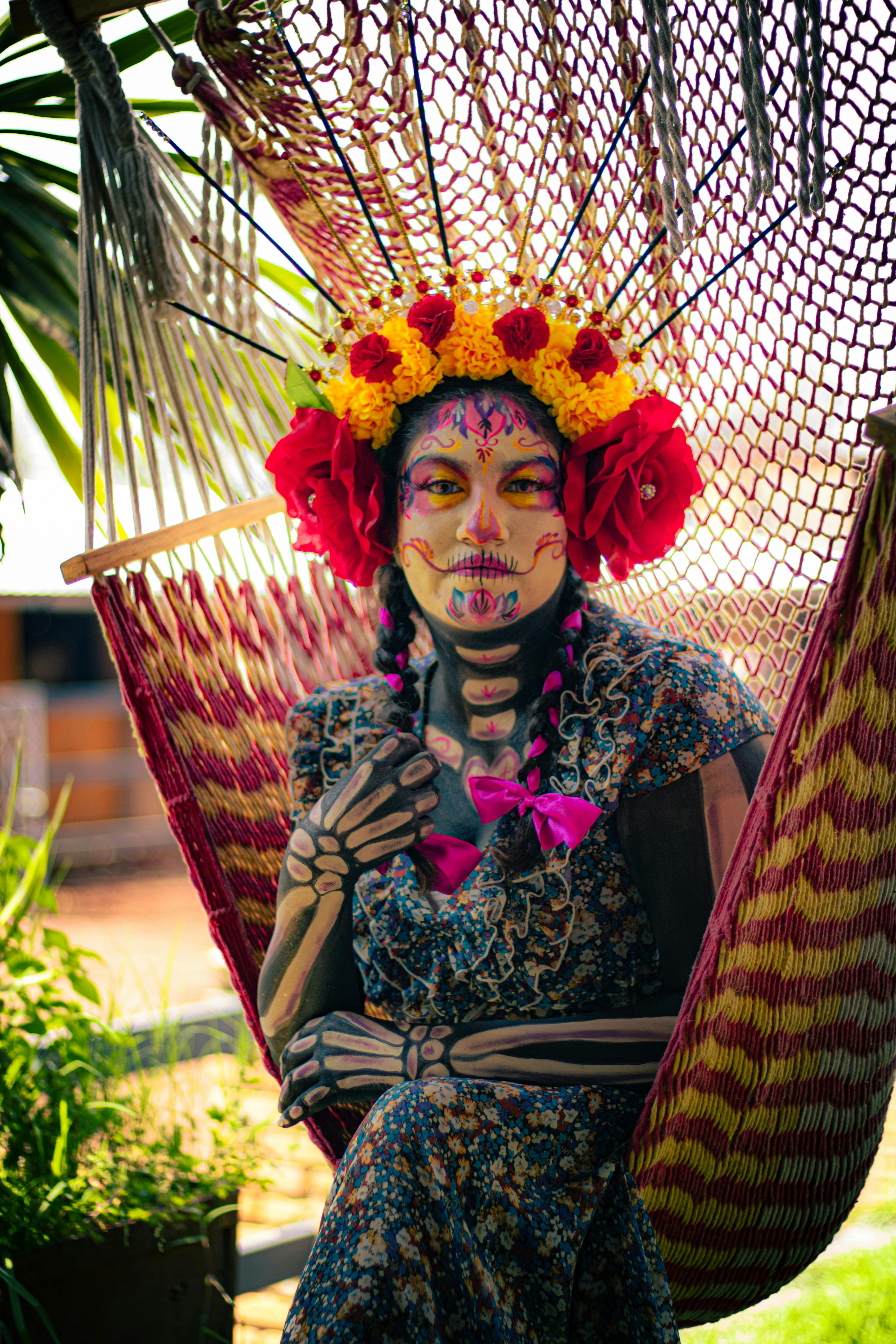 Vibrant Catrina in Traditional Mexican Costume · Free Stock Photo