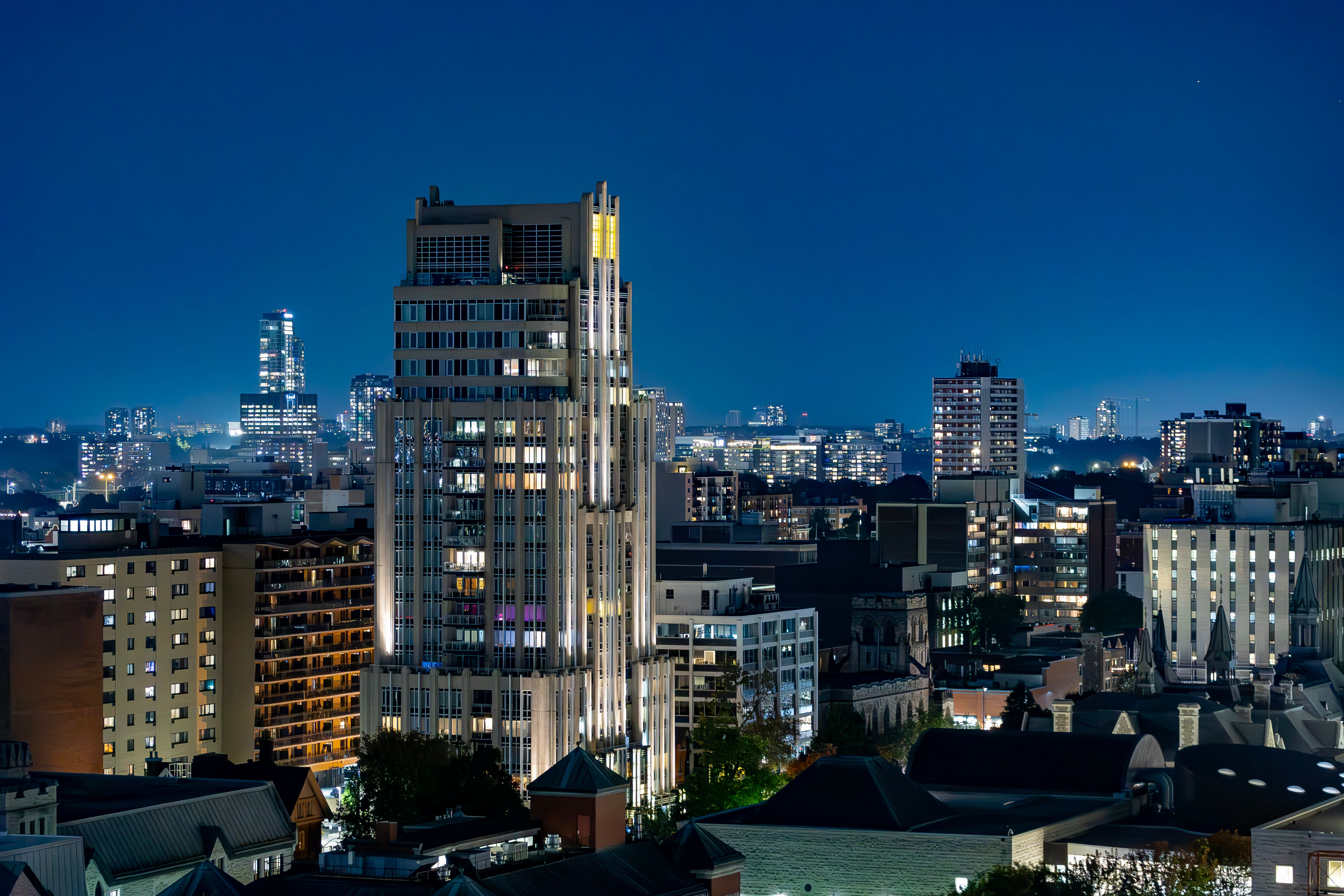 Nighttime Cityscape of Ottawa Skyscrapers · Free Stock Photo