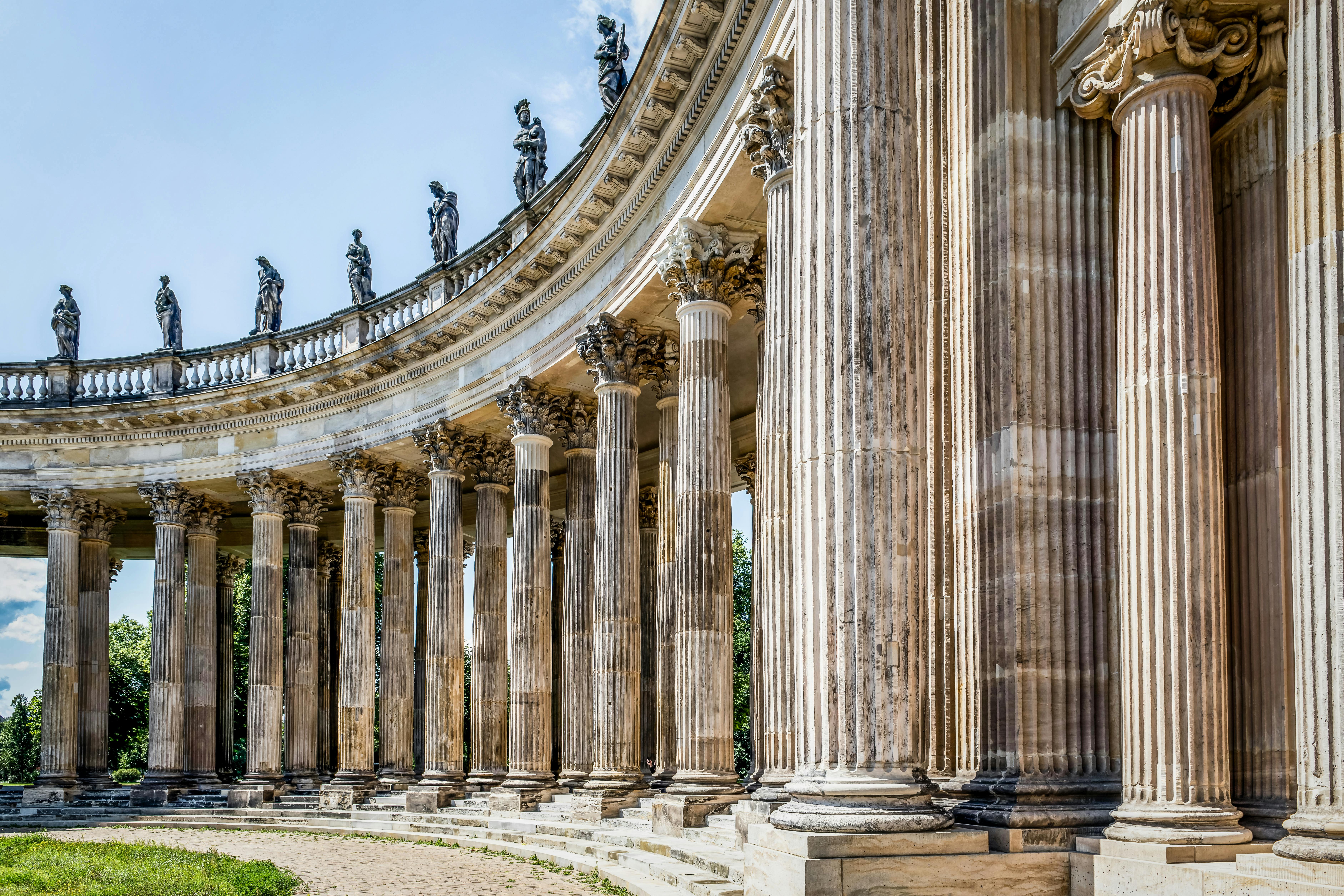 Iconic Baroque Columns at Sanssouci Palace · Free Stock Photo