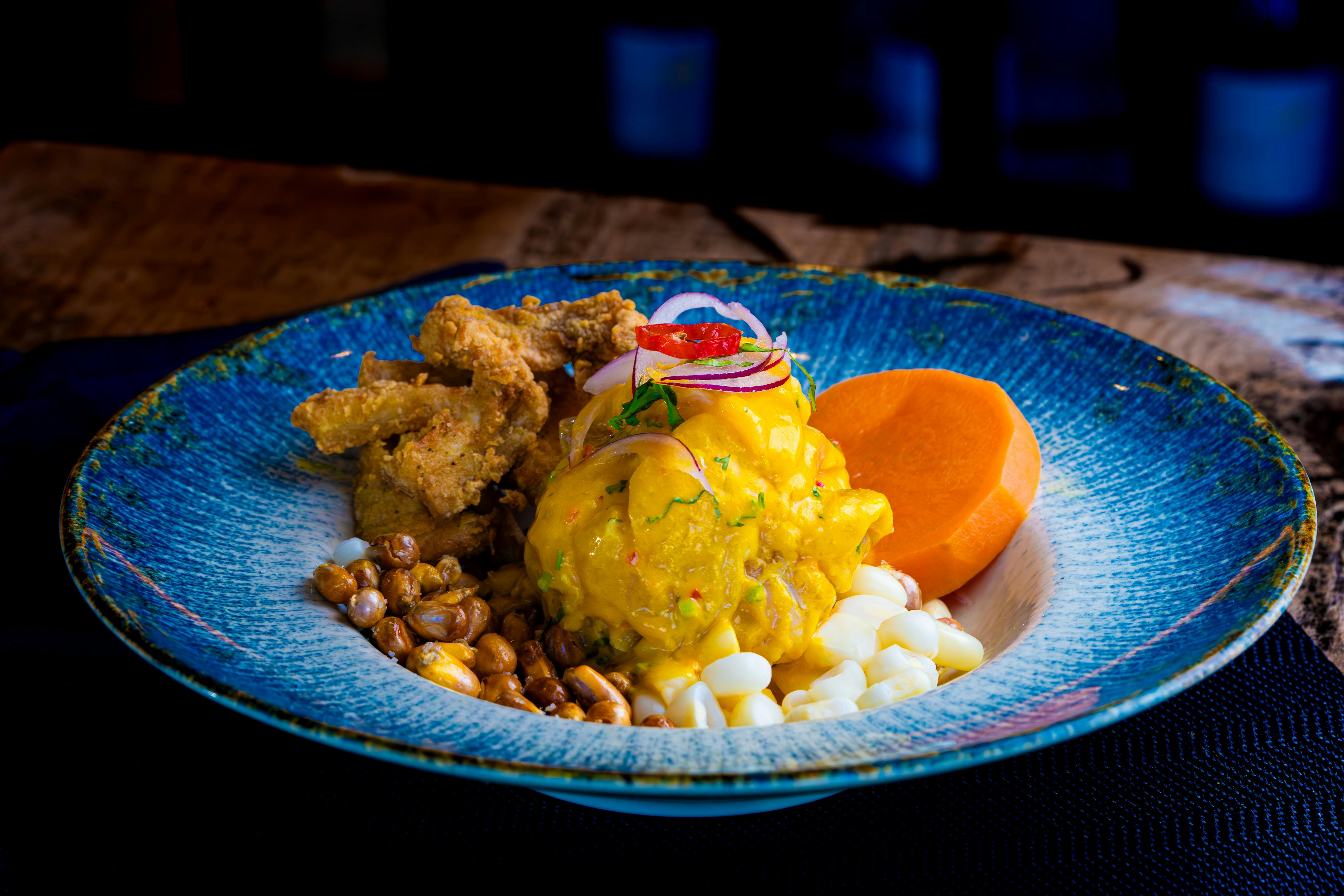 Traditional Peruvian Ceviche with Corn · Free Stock Photo