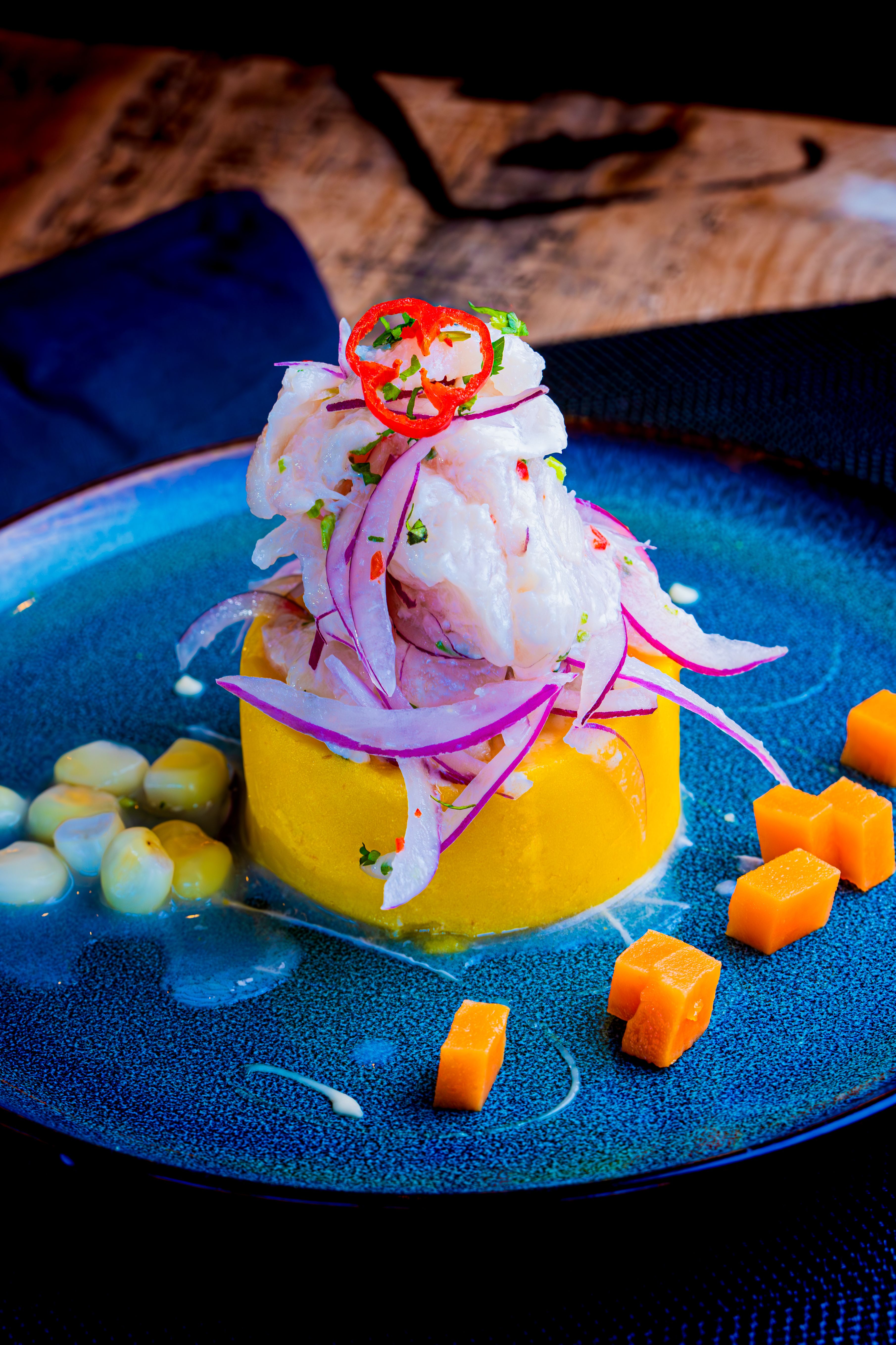 Gourmet Ceviche Dish with Colorful Garnishes · Free Stock Photo
