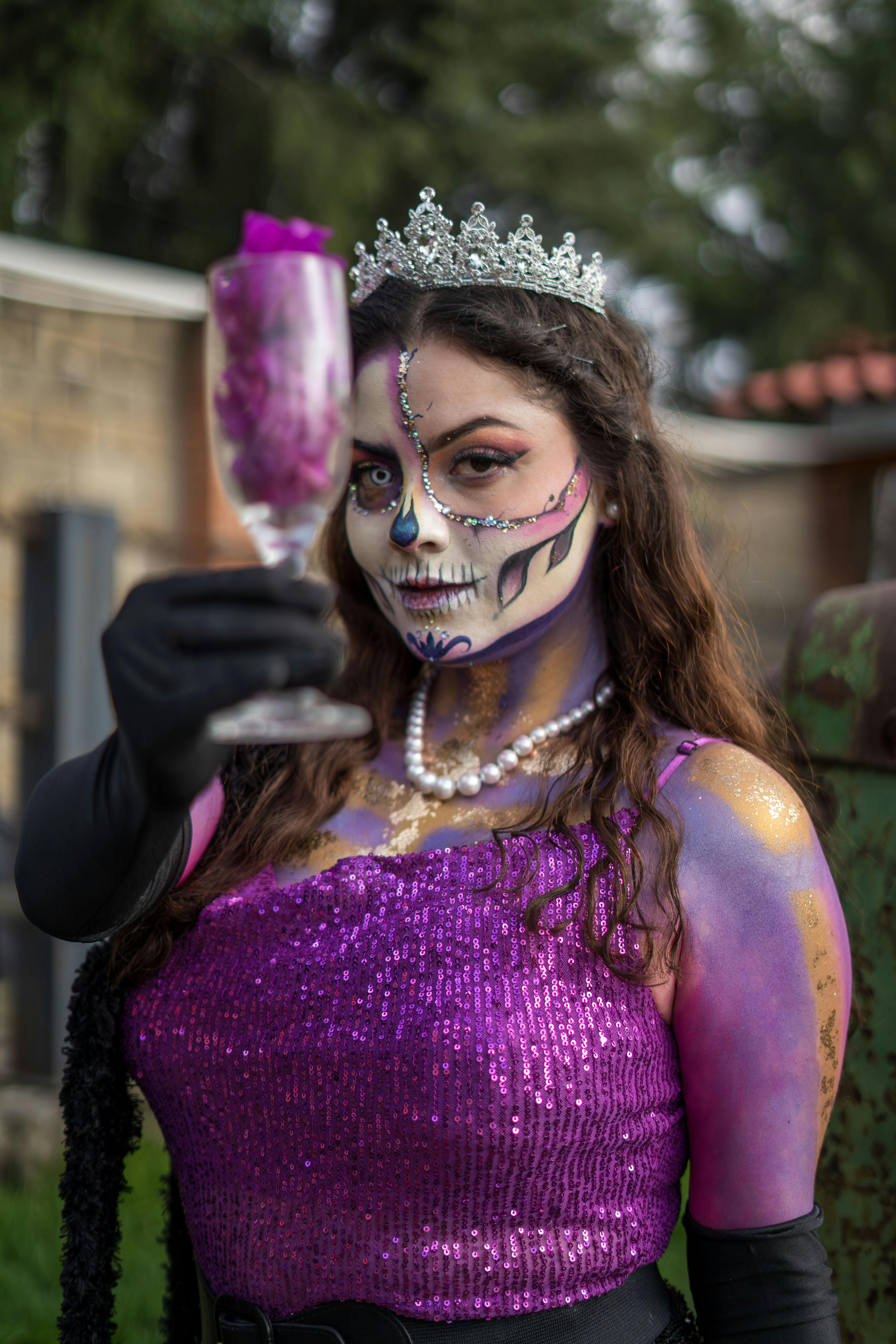 Colorful Catrina Makeup for Day of the Dead Celebration · Free Stock Photo