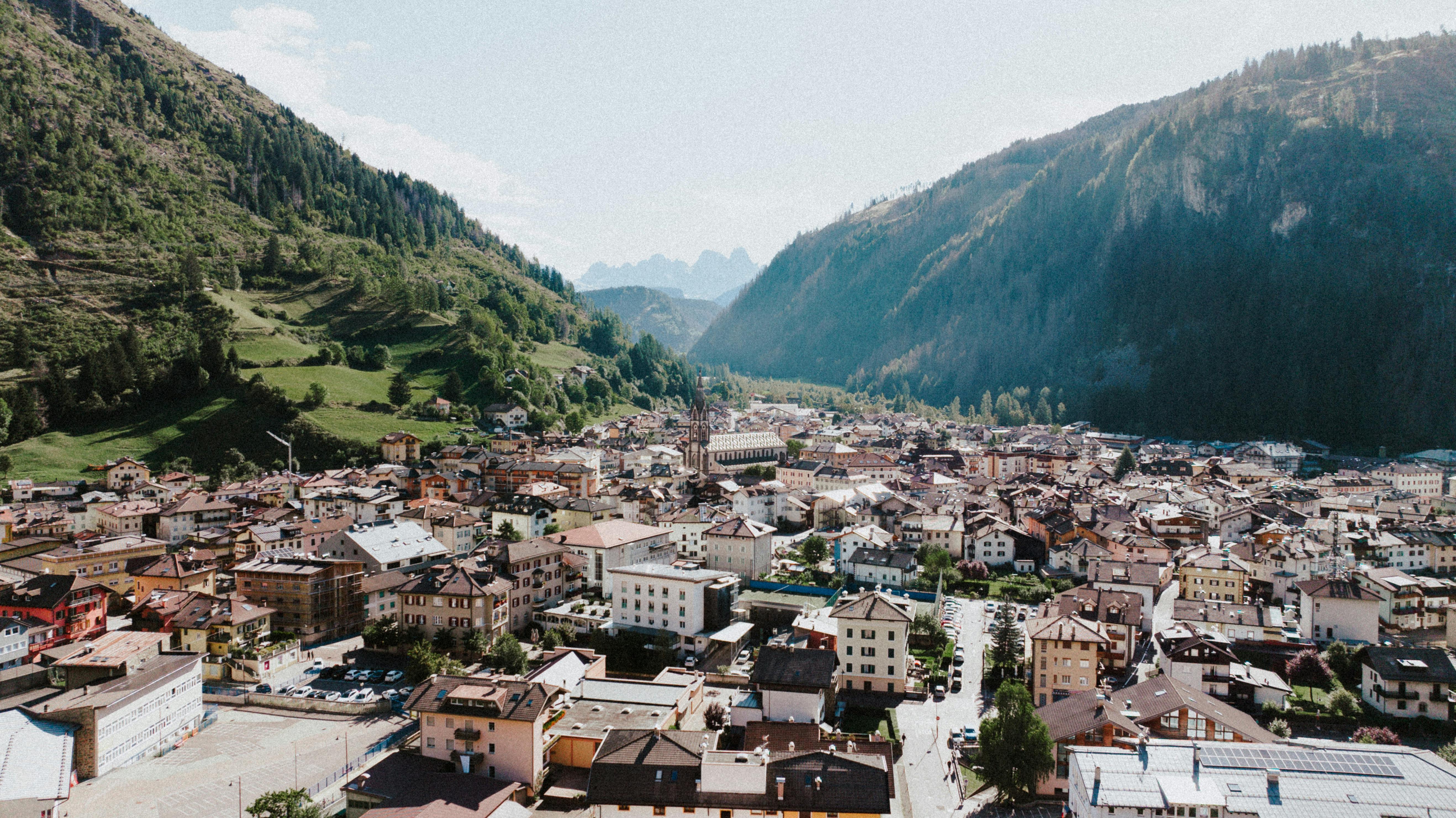 Scenic Aerial View of Predazzo Village in Italy · Free Stock Photo