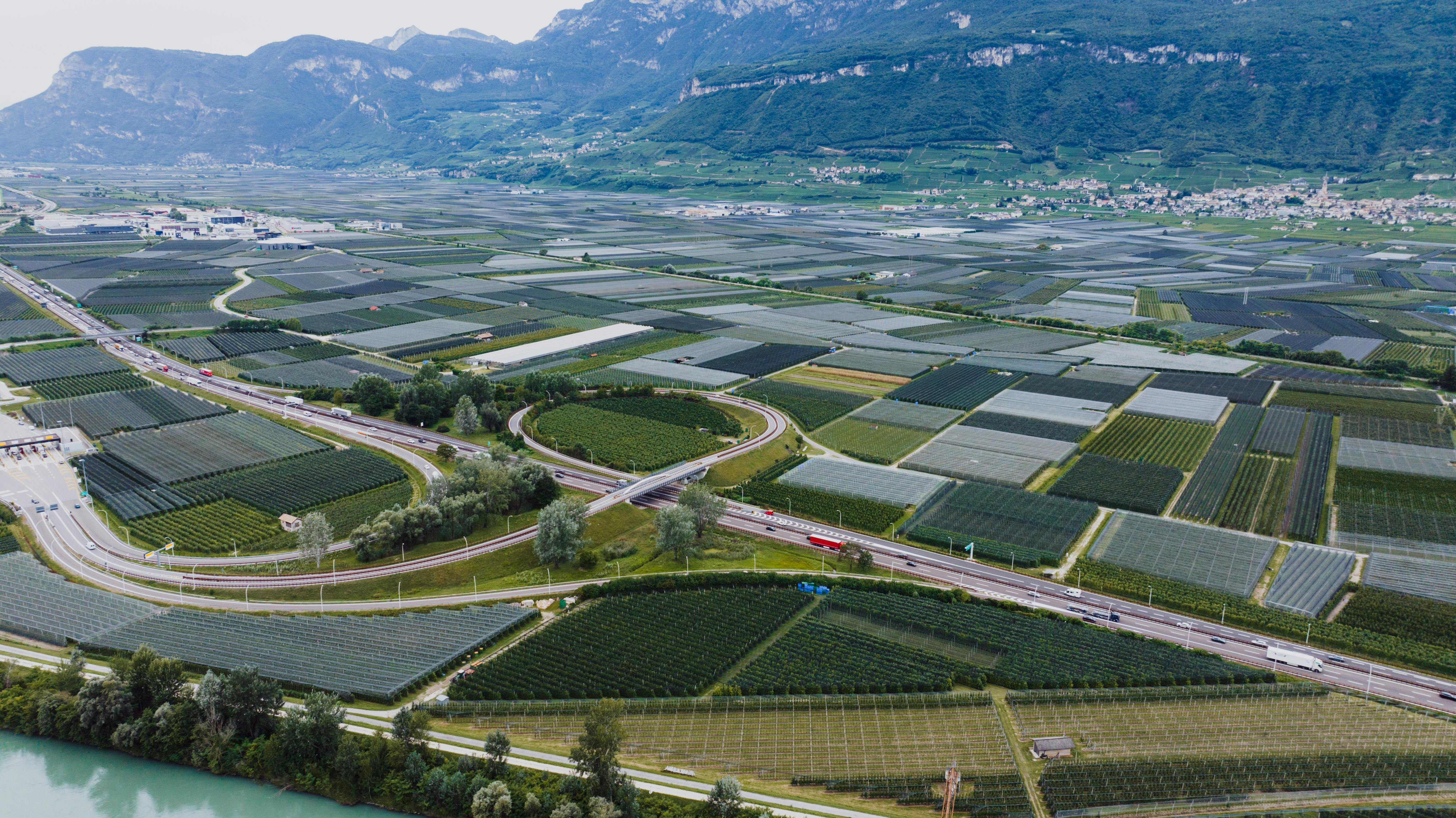 Aerial View of Italian Agriculture Landscape · Free Stock Photo