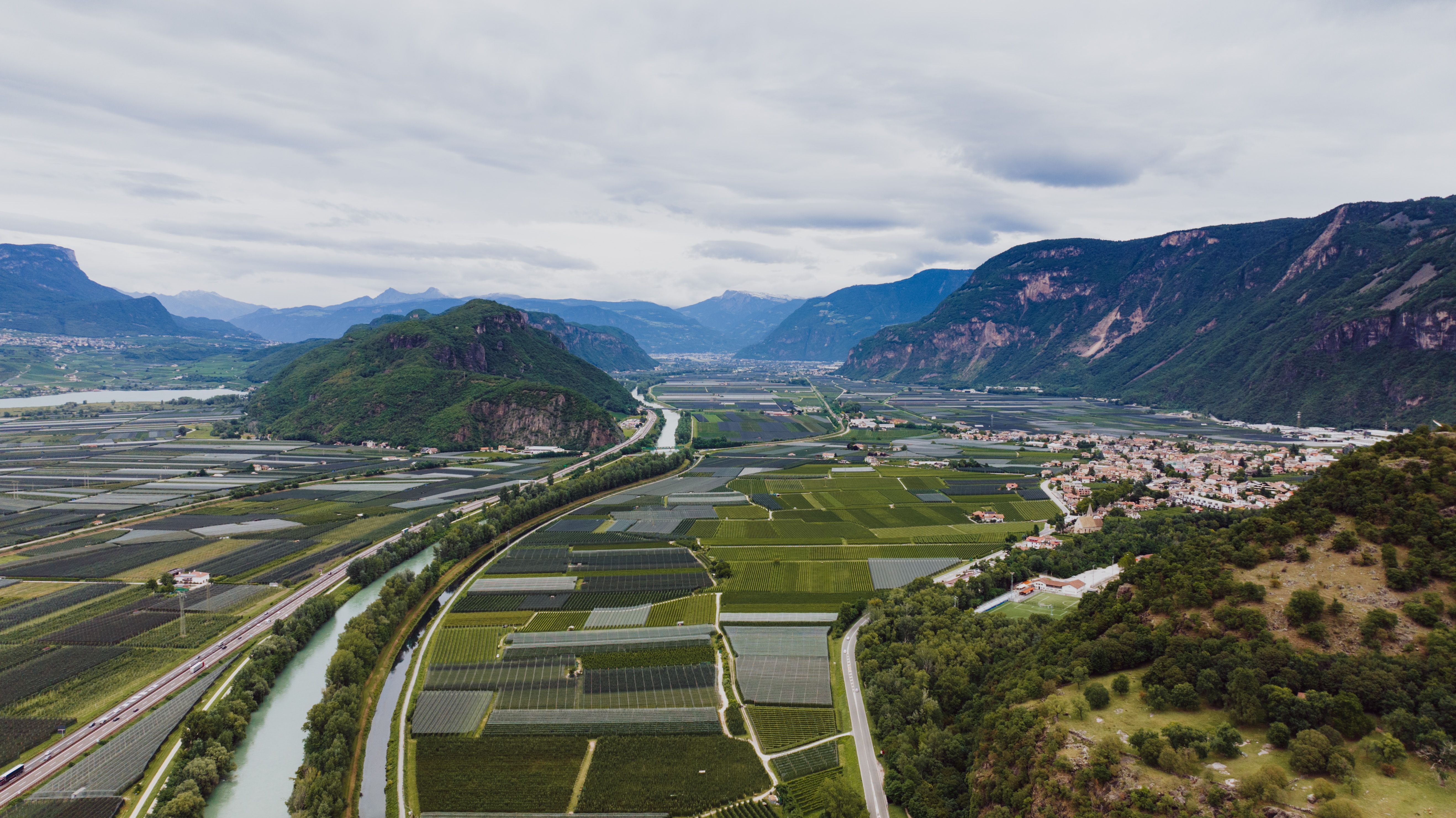 Aerial View of Italian Countryside Valley · Free Stock Photo