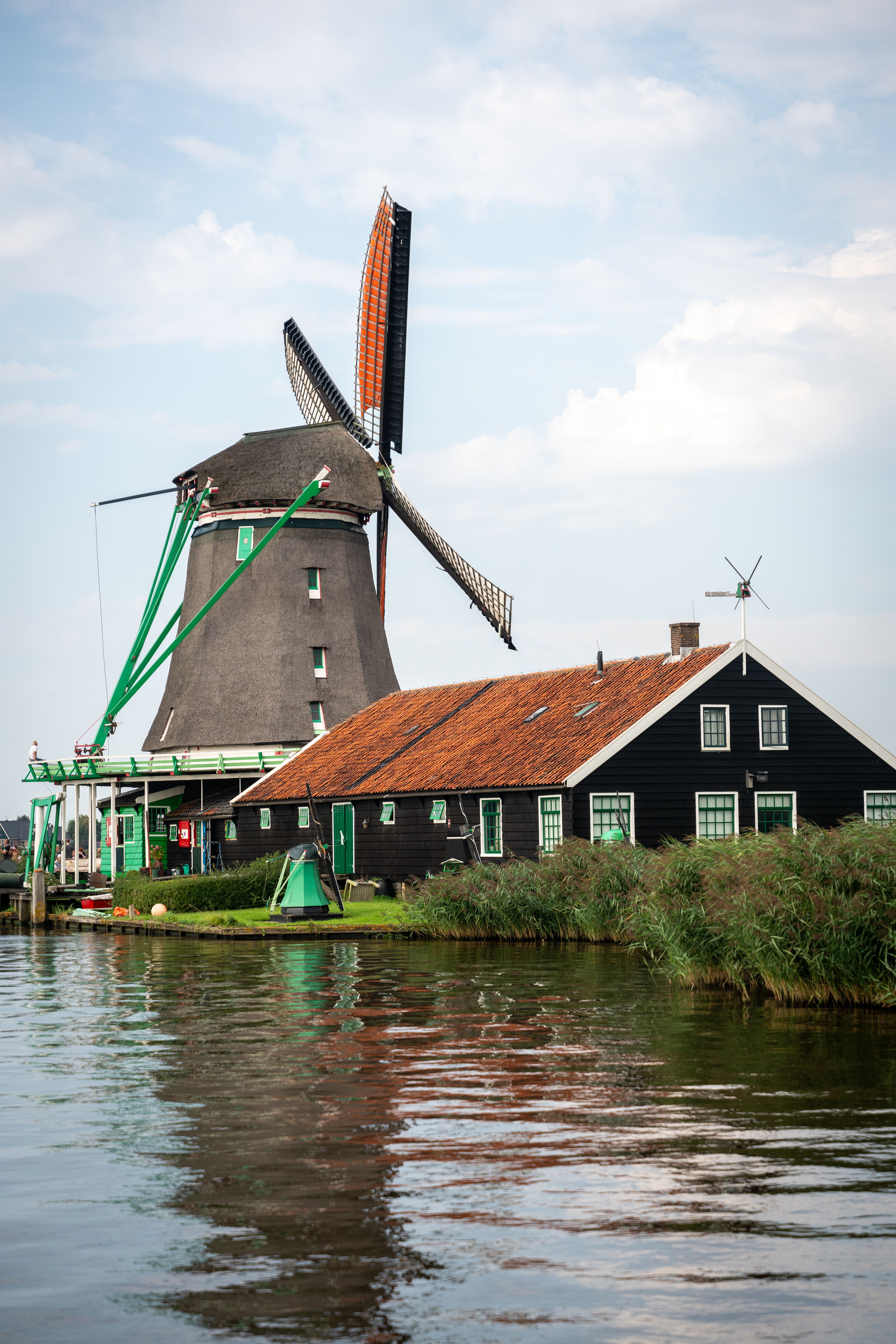 Traditional Dutch Windmill in Zaanse Schans · Free Stock Photo