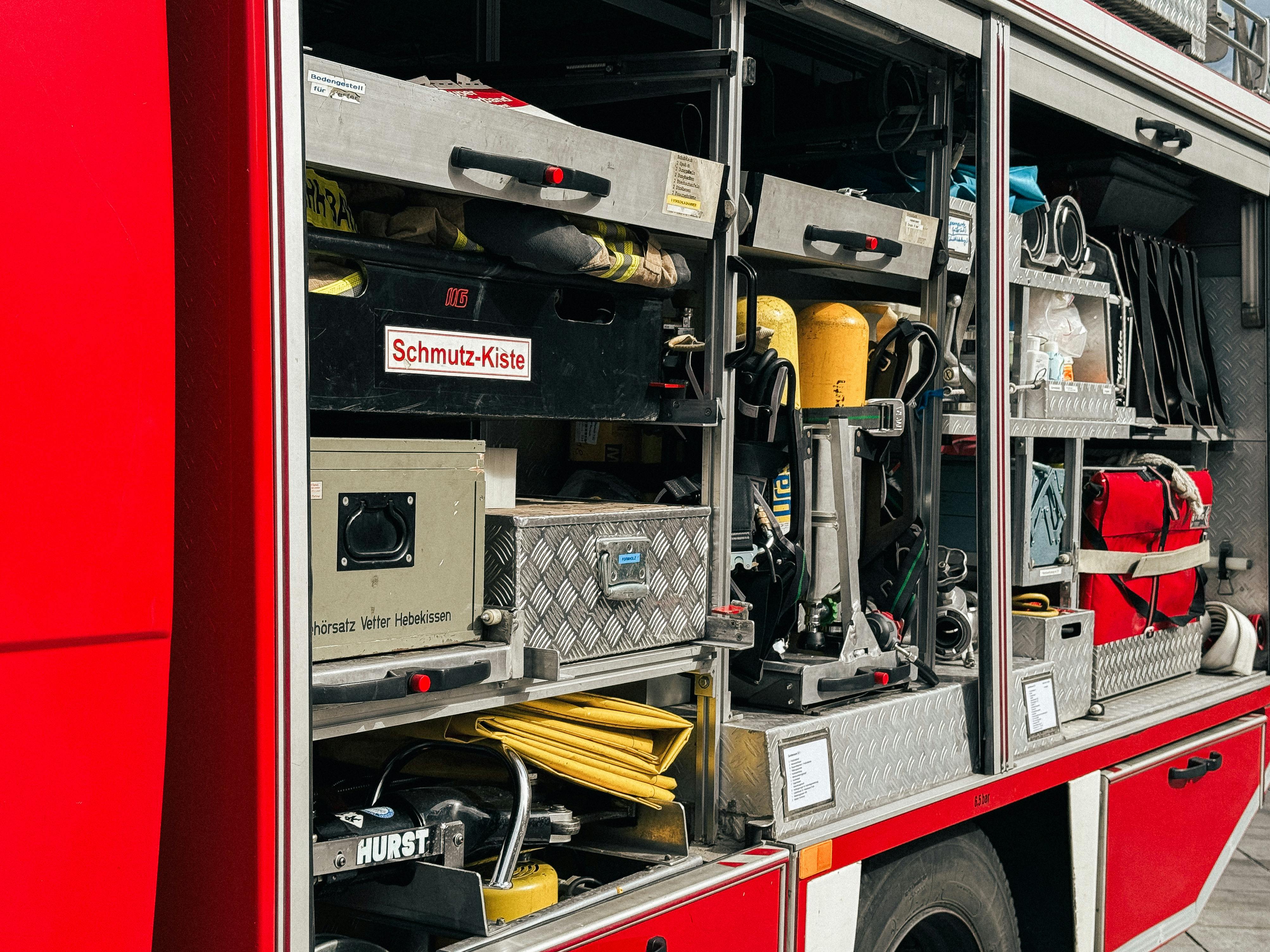 Fire Truck Equipment Compartment in Bayreuth, Germany · Free Stock Photo