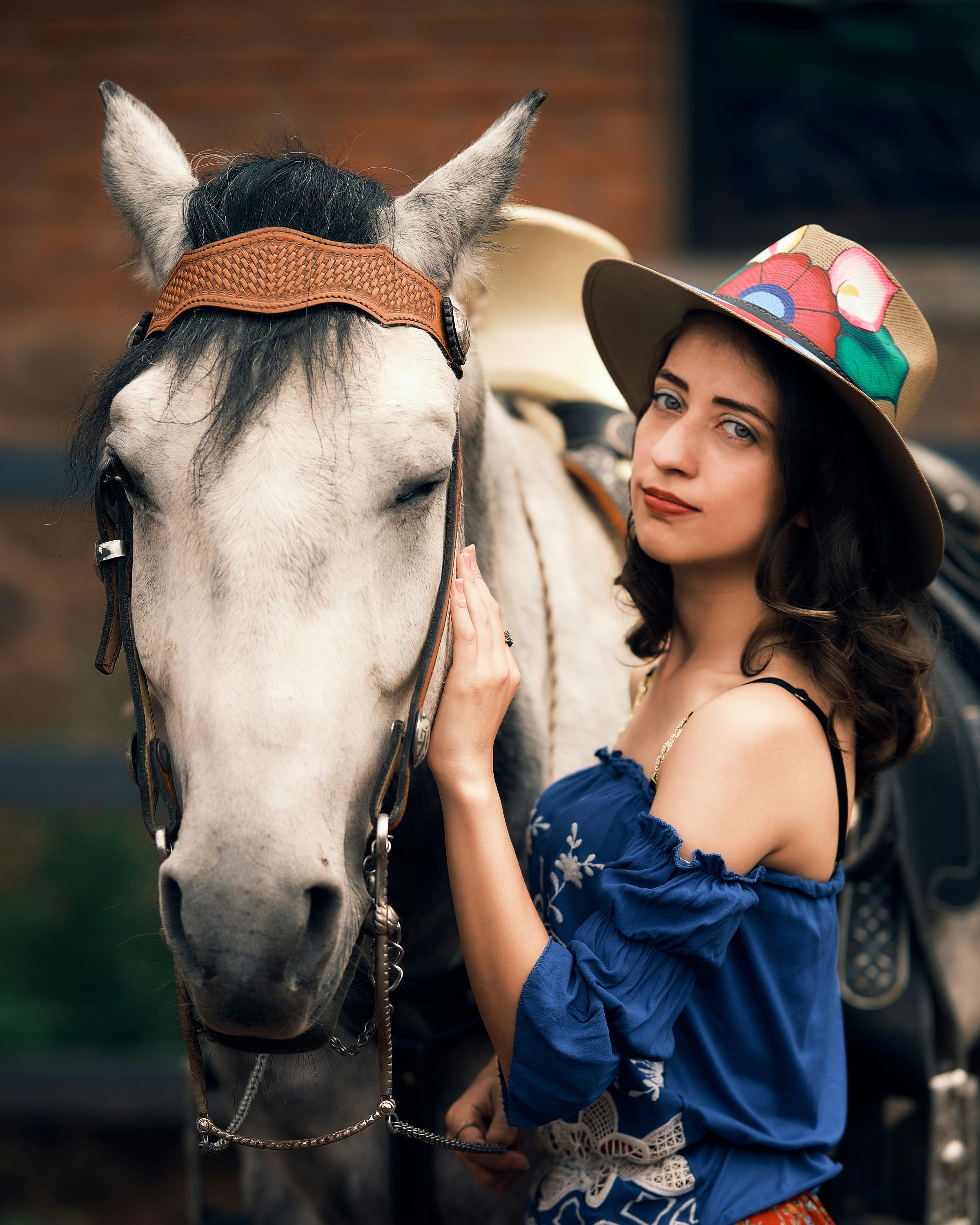 Mexican Charro Culture: Woman with Horse in Traditional Attire · Free ...