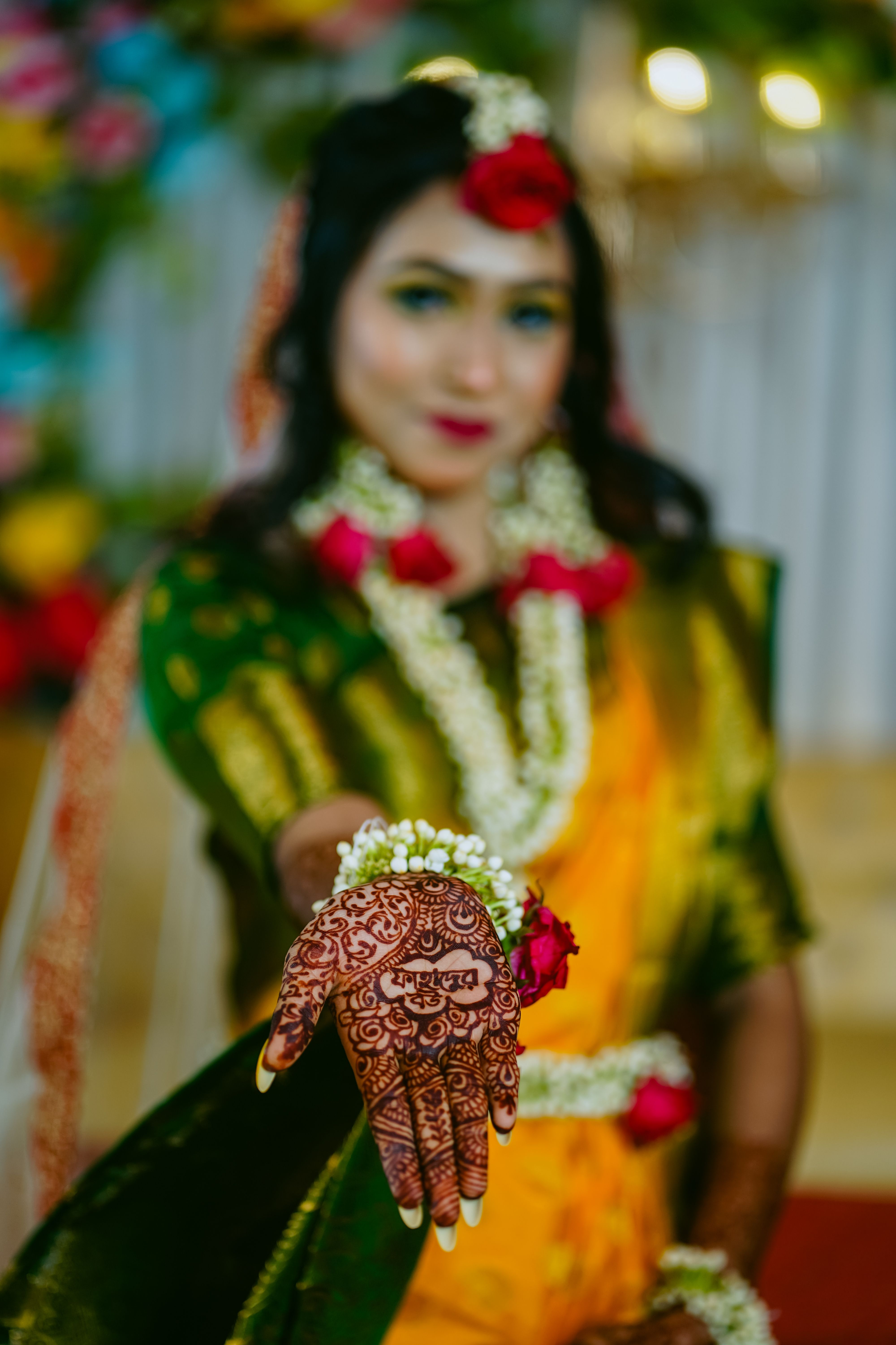 Traditional Bengali Bride with Mehndi Art · Free Stock Photo