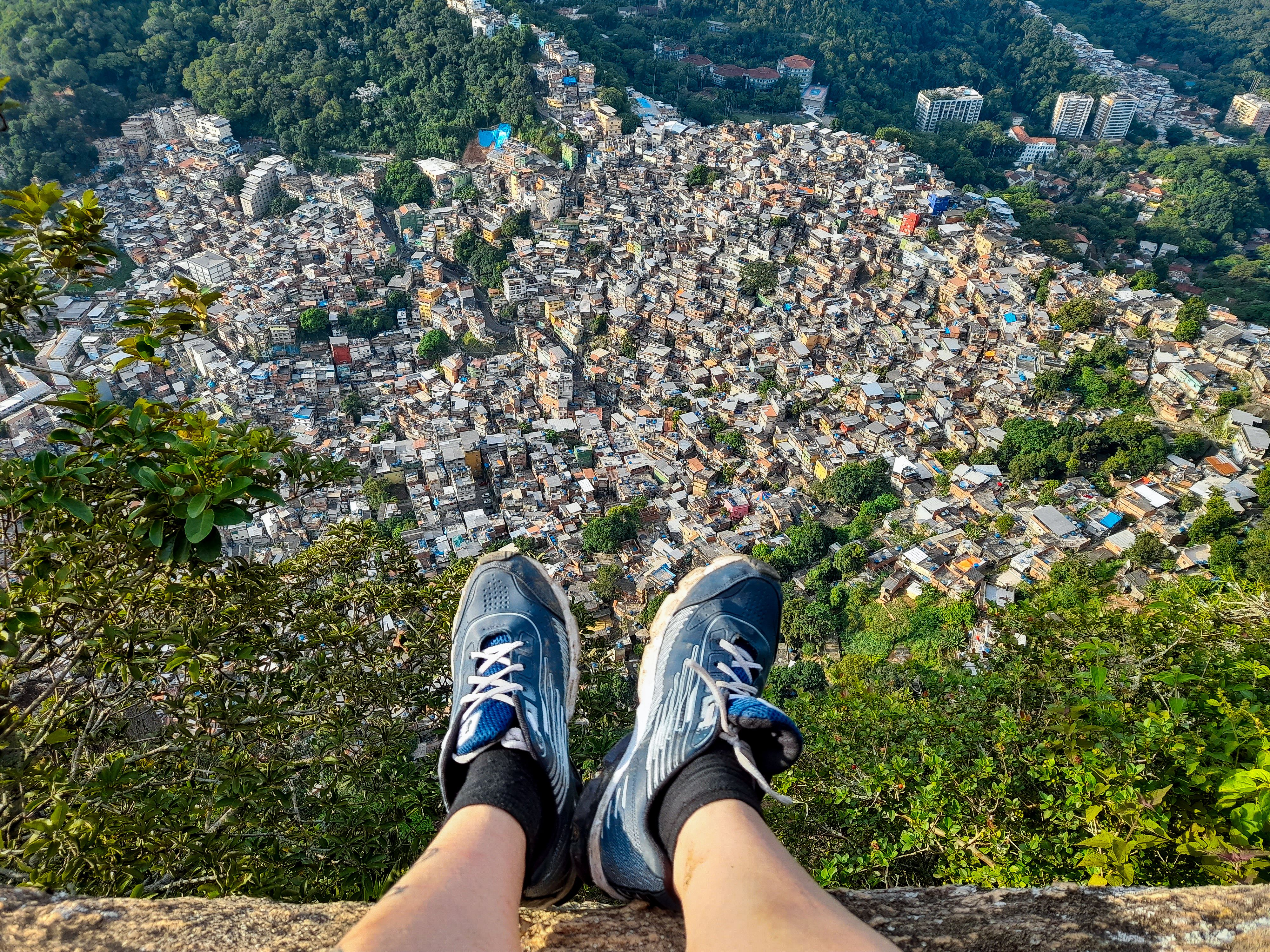 Aerial view from a city cliff edge · Free Stock Photo