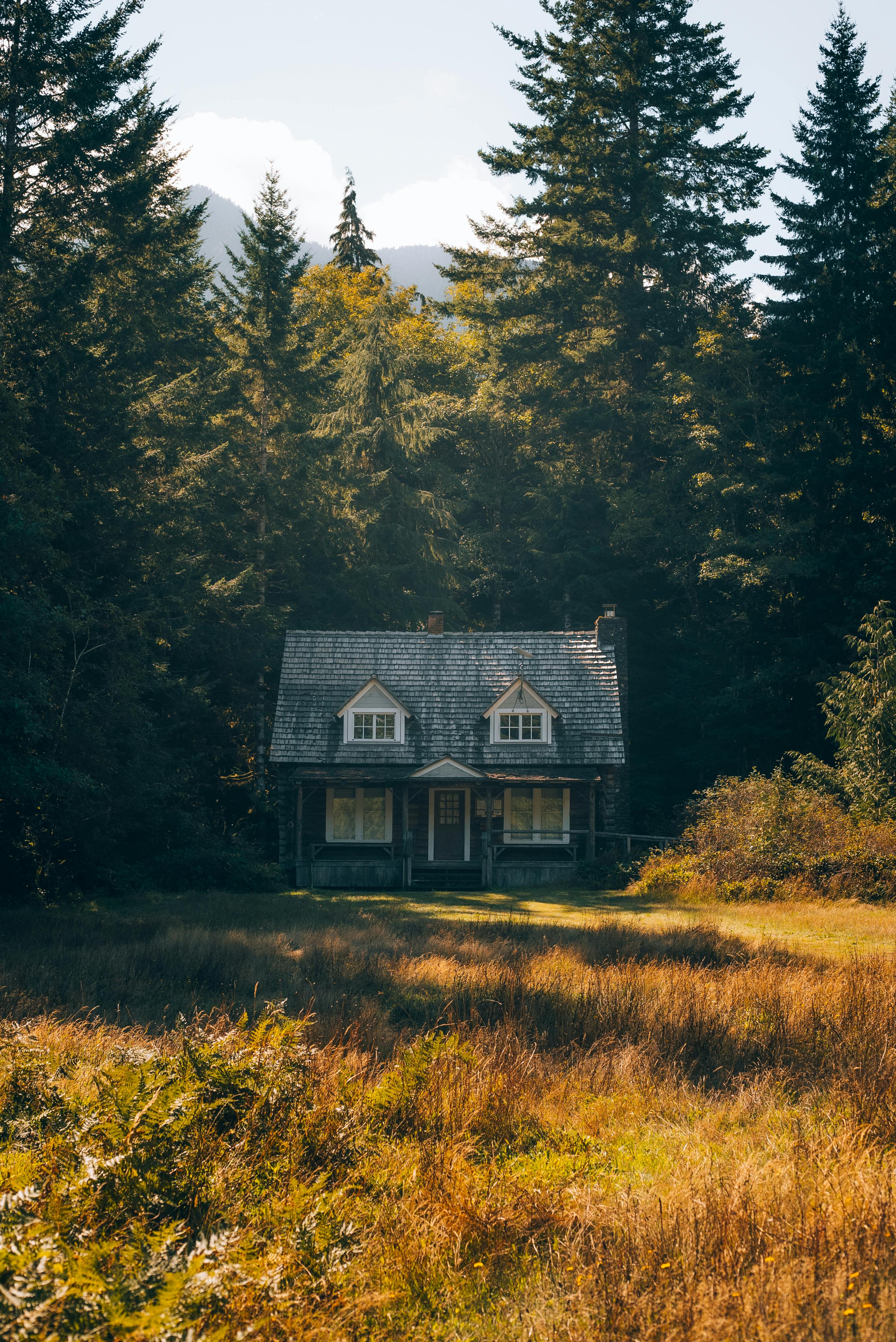 Charming Cottage in Fall Forest Setting · Free Stock Photo