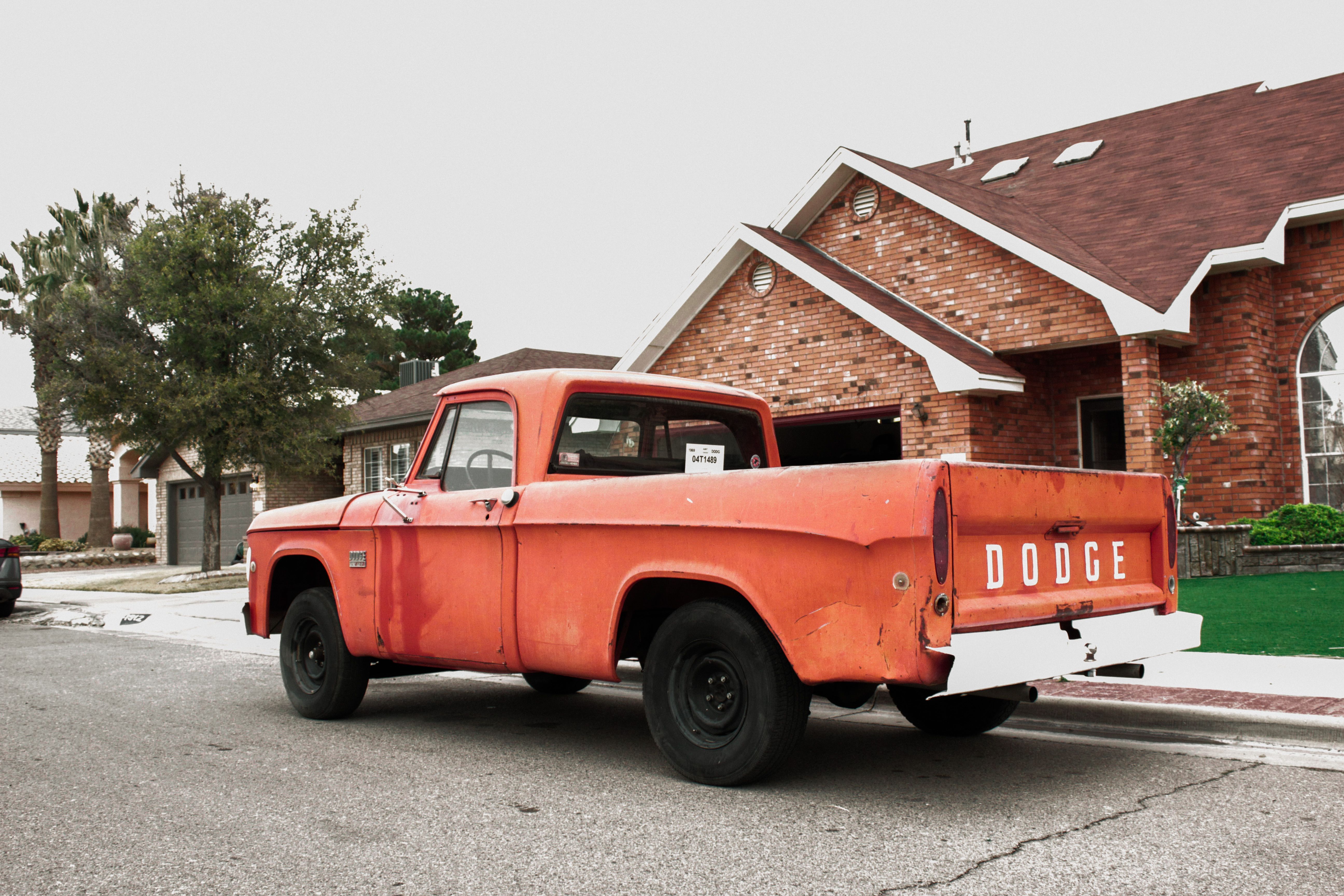 Vintage Dodge Truck in Suburban Neighborhood · Free Stock Photo