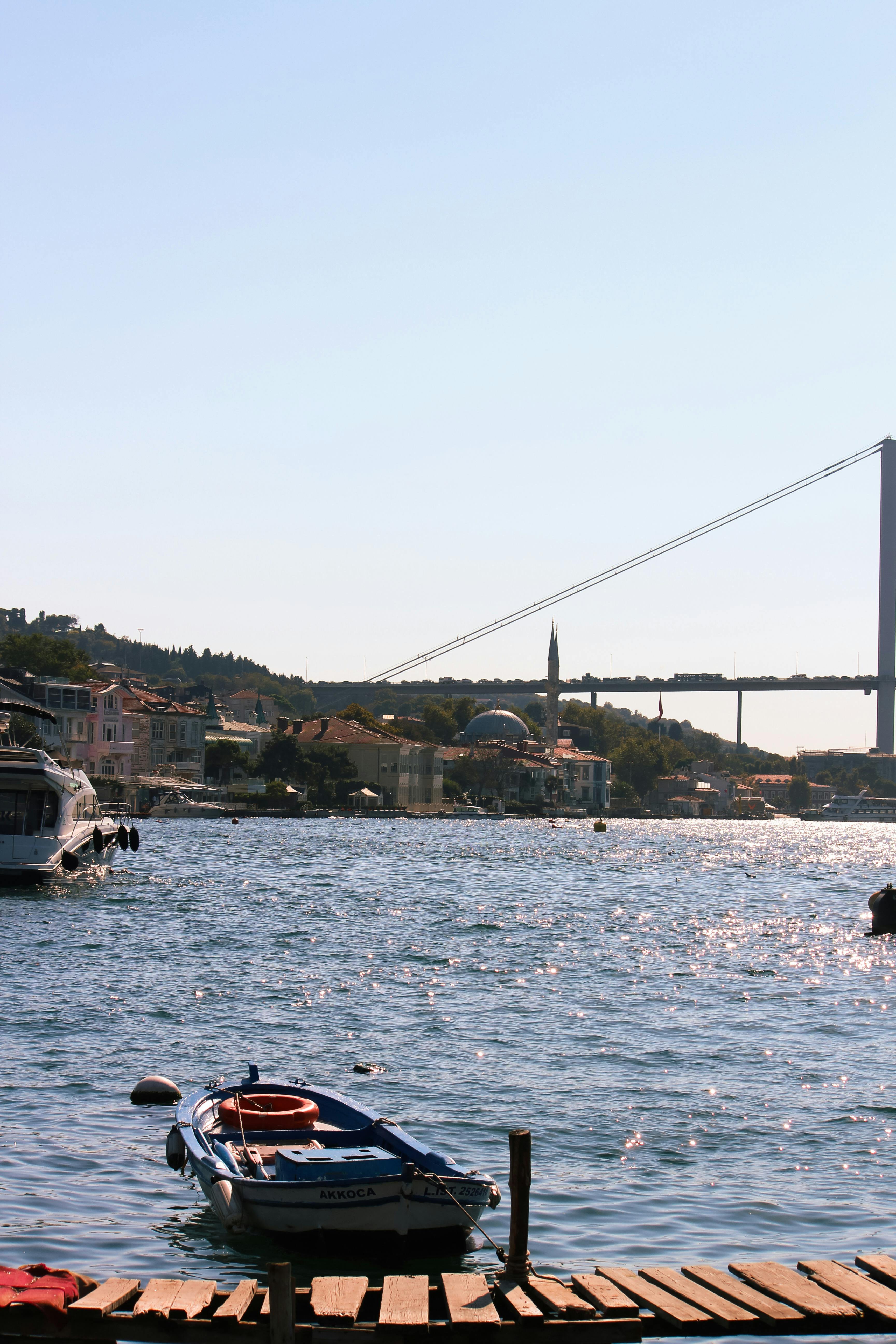 Scenic View of Bosphorus Strait with Bridge · Free Stock Photo