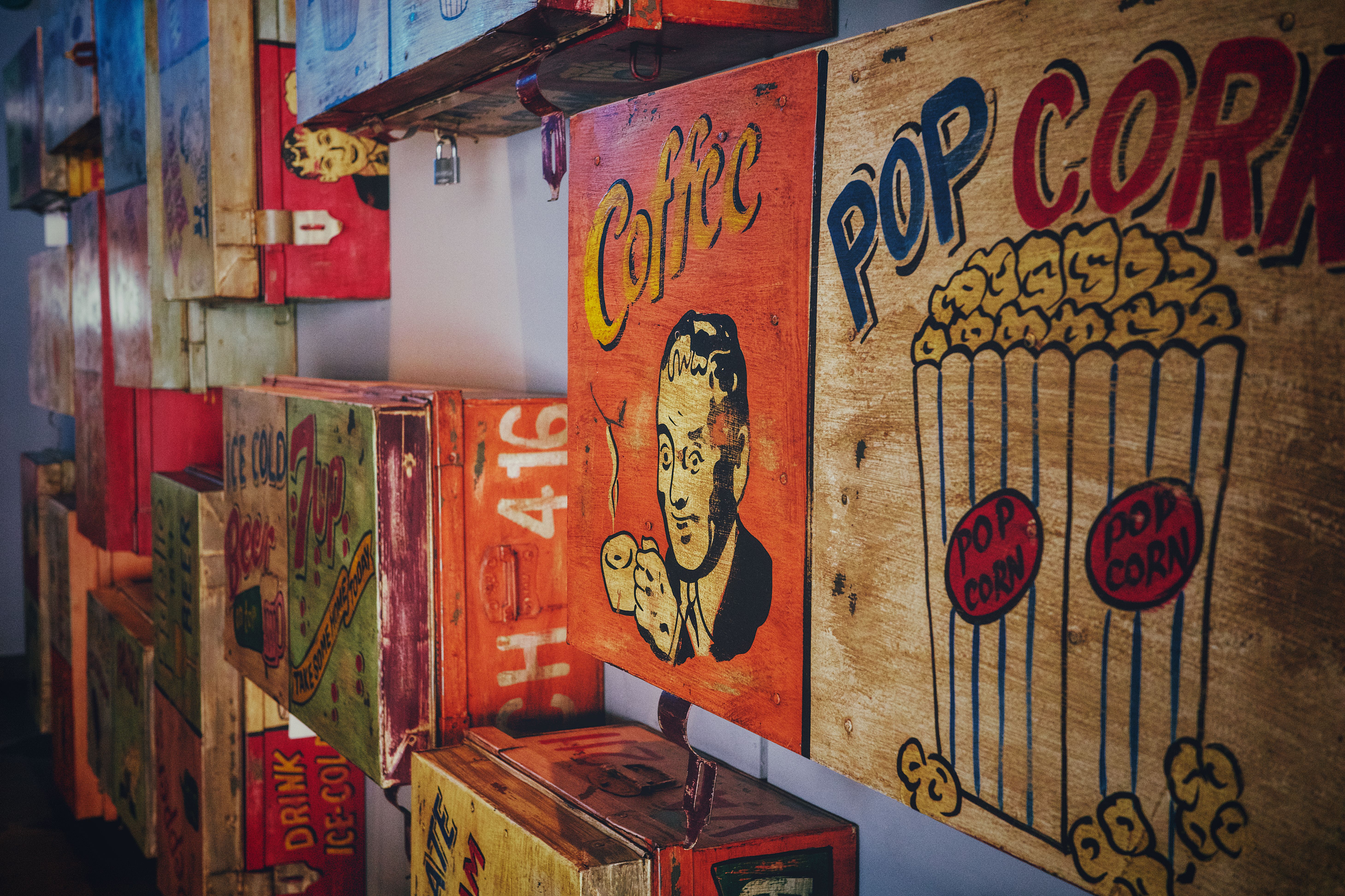 Vintage Pop Art Painted Box Collection · Free Stock Photo