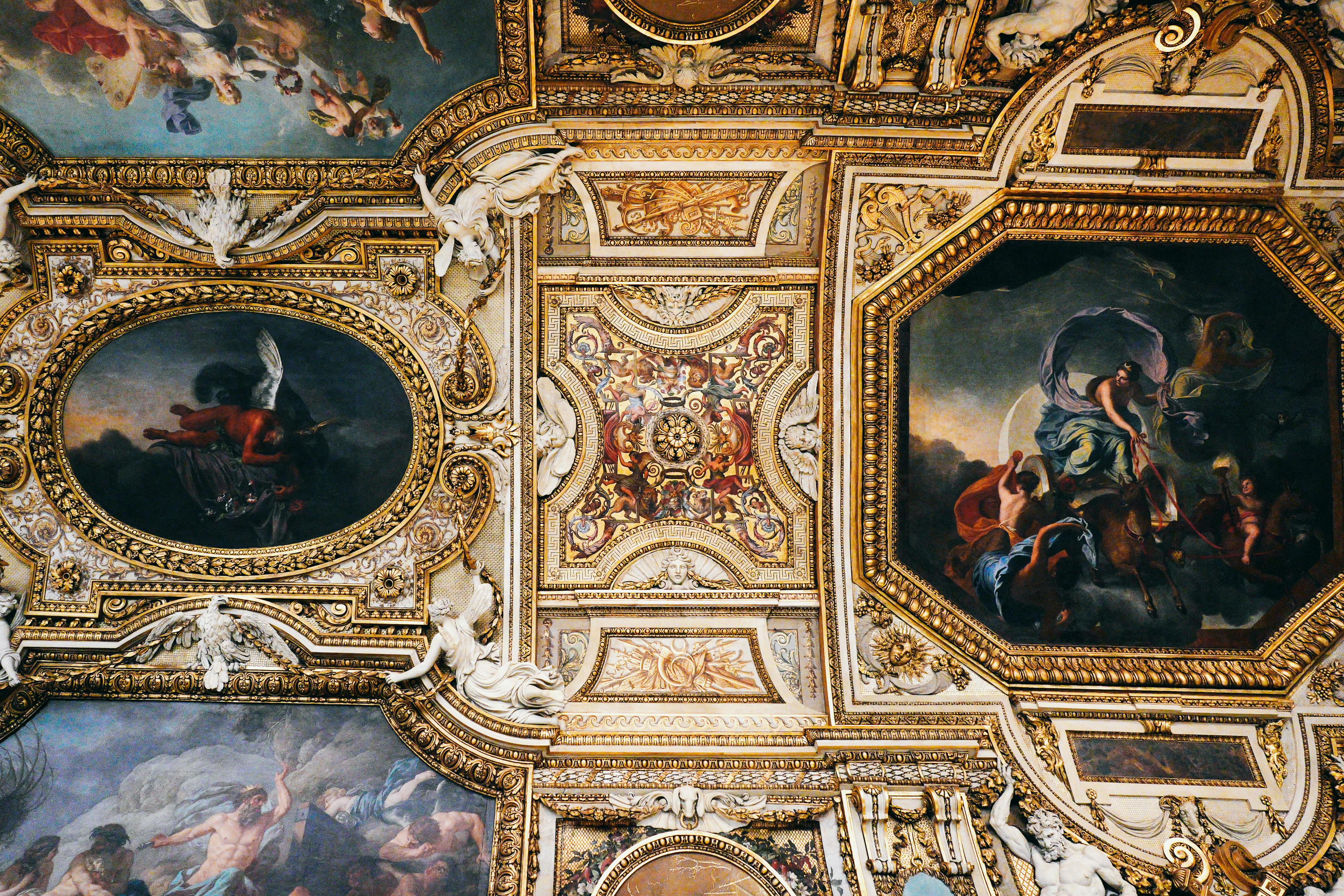 Intricate Baroque Ceiling Art in Historic Museum · Free Stock Photo