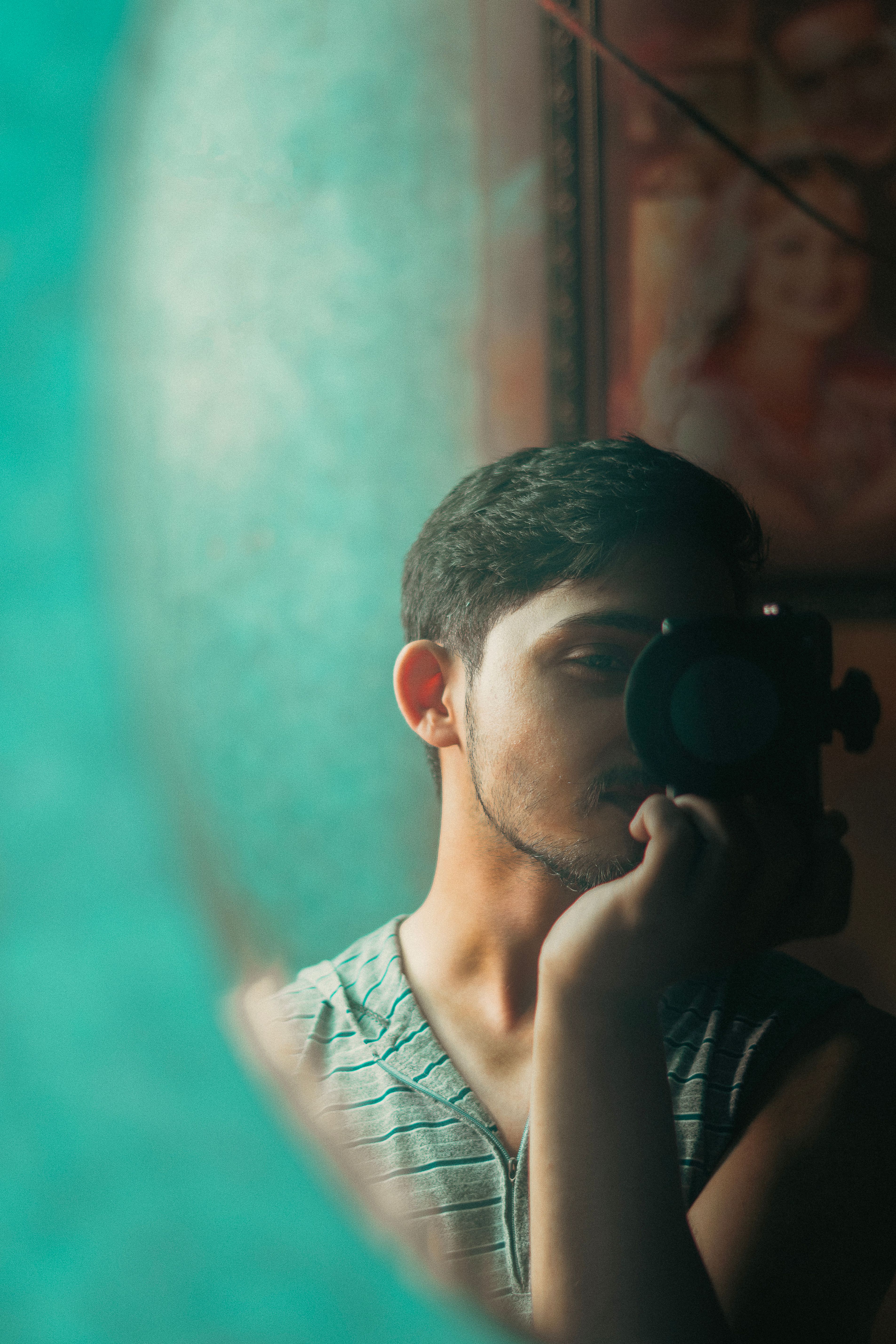 Self-Portrait Photography in a Mirror Reflection · Free Stock Photo