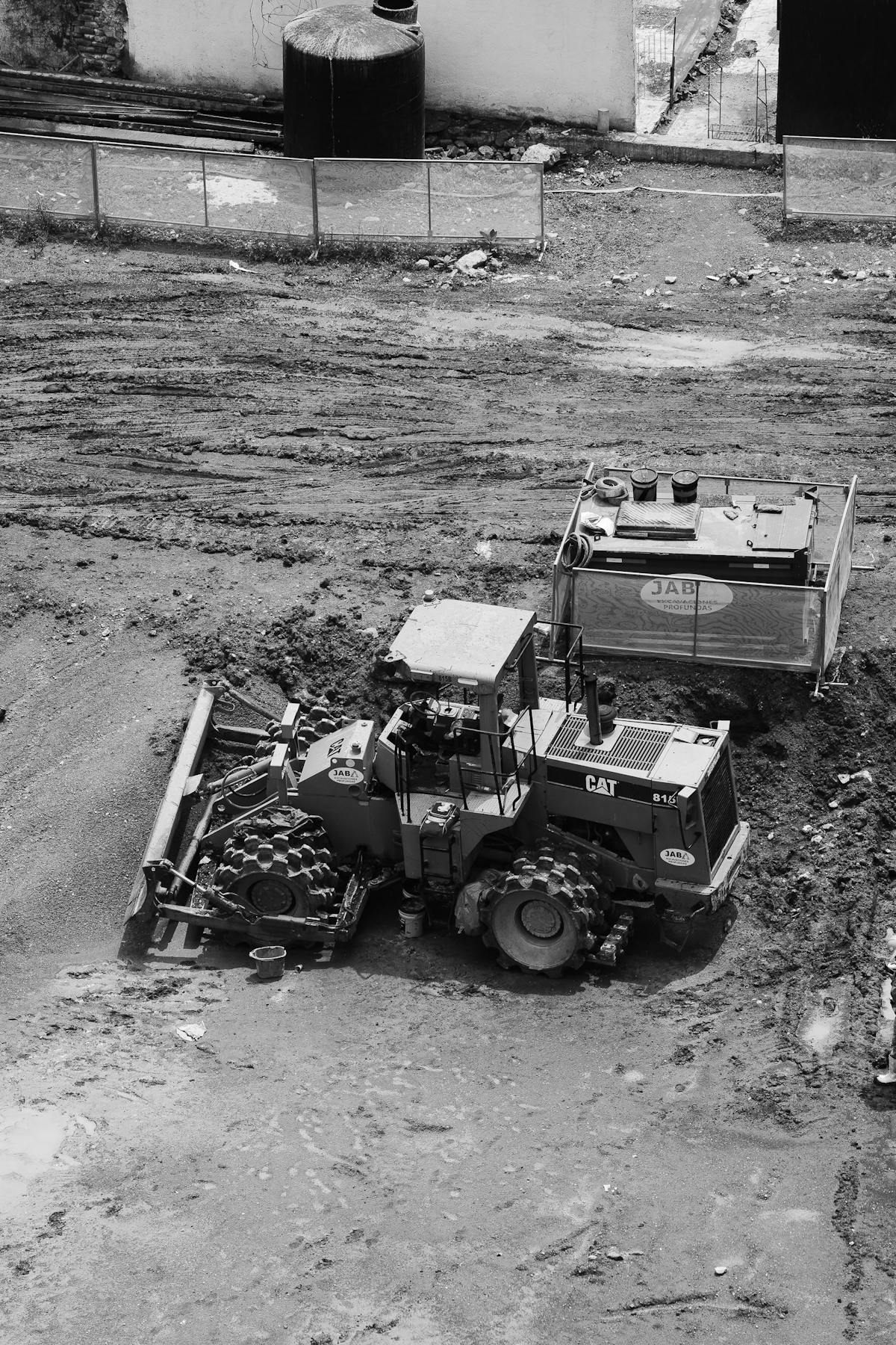 Construction Site Faded Photo With A Red Alert Strip On Top Photos ...