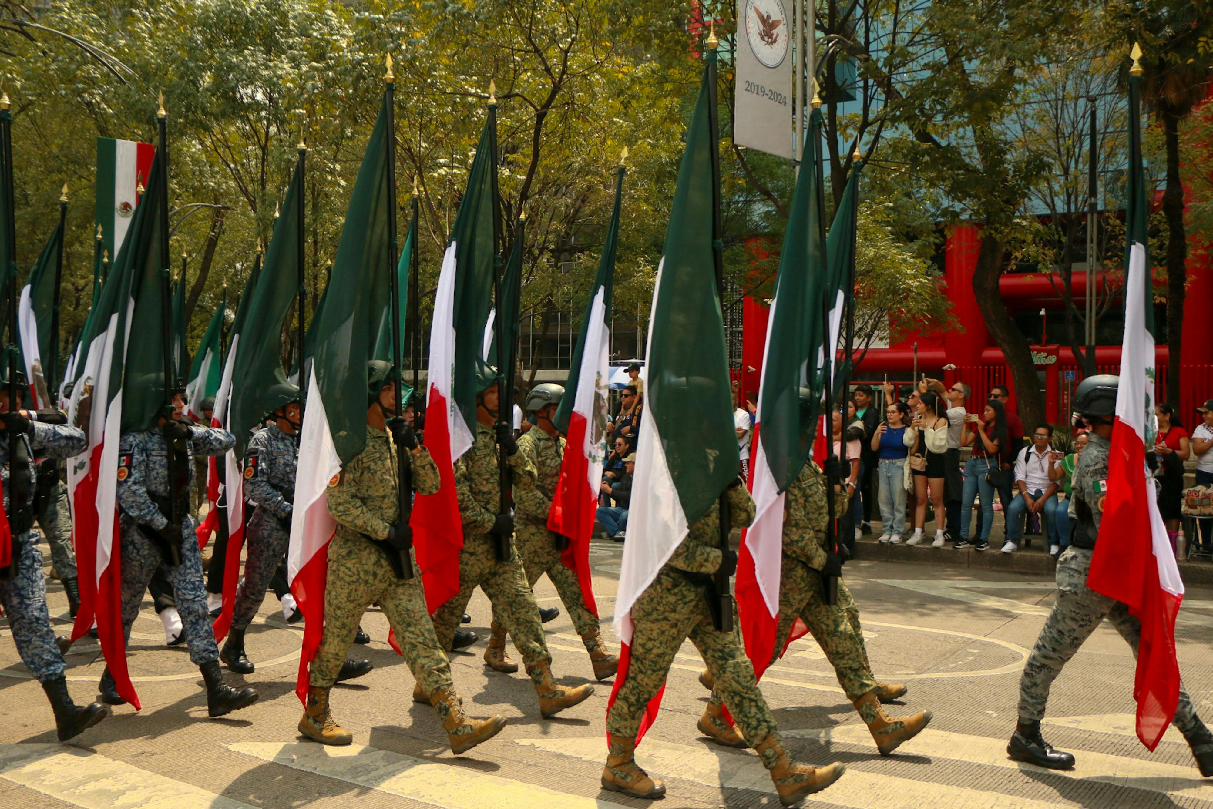 Military Parade with Flags in Mexico City · Free Stock Photo