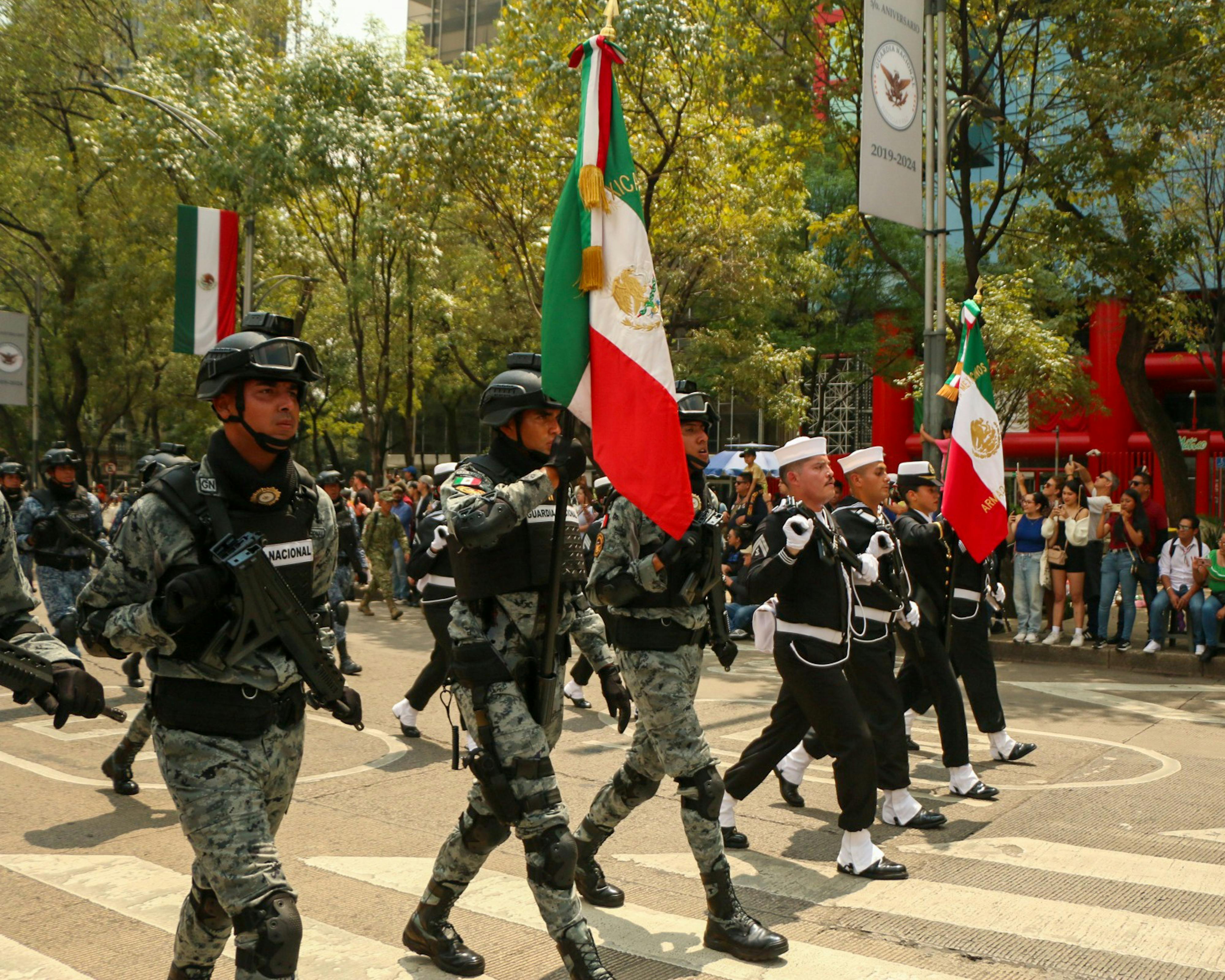 Mexican Military Parade with Soldiers Marching · Free Stock Photo
