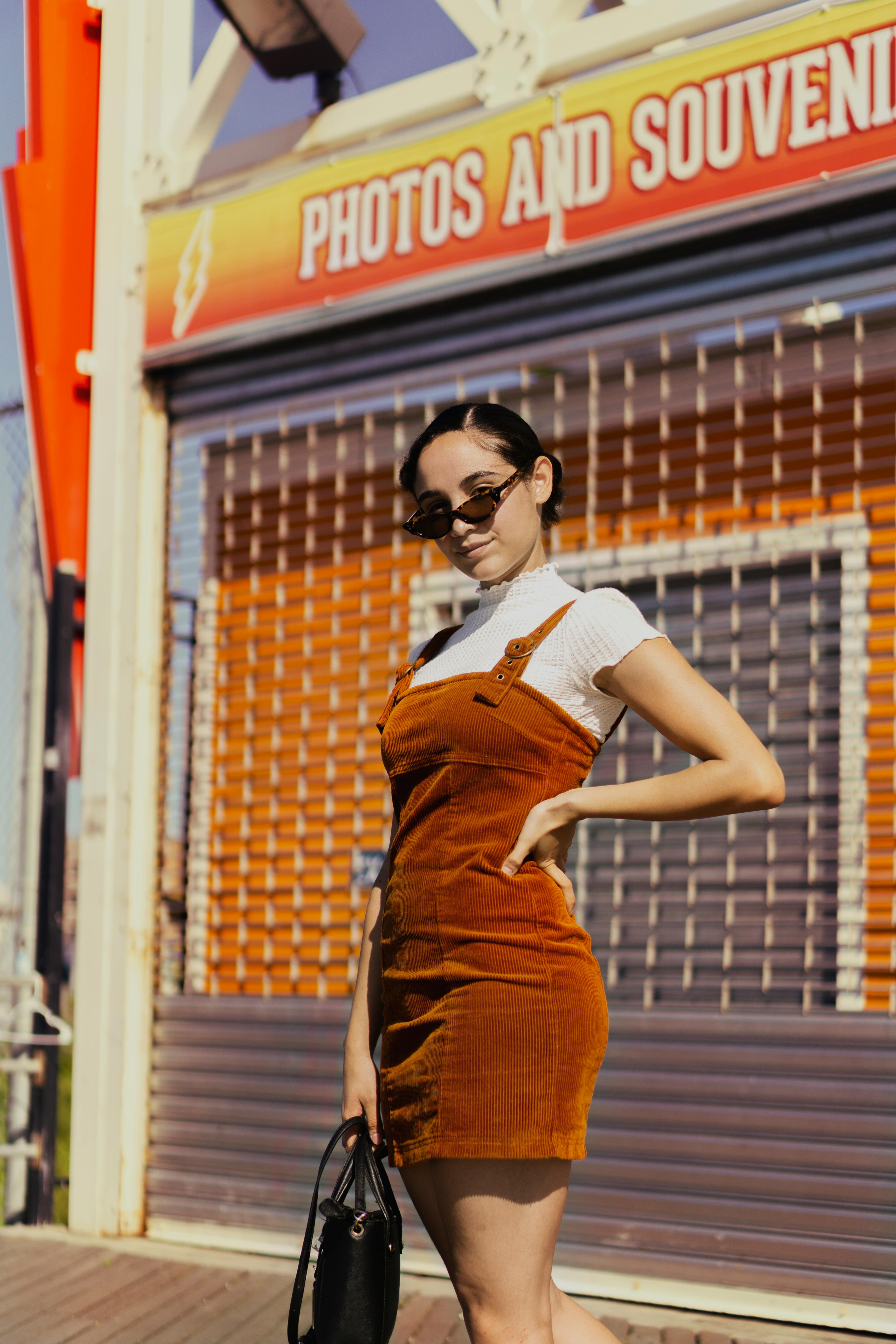 Woman Standing In Front Of Store · Free Stock Photo