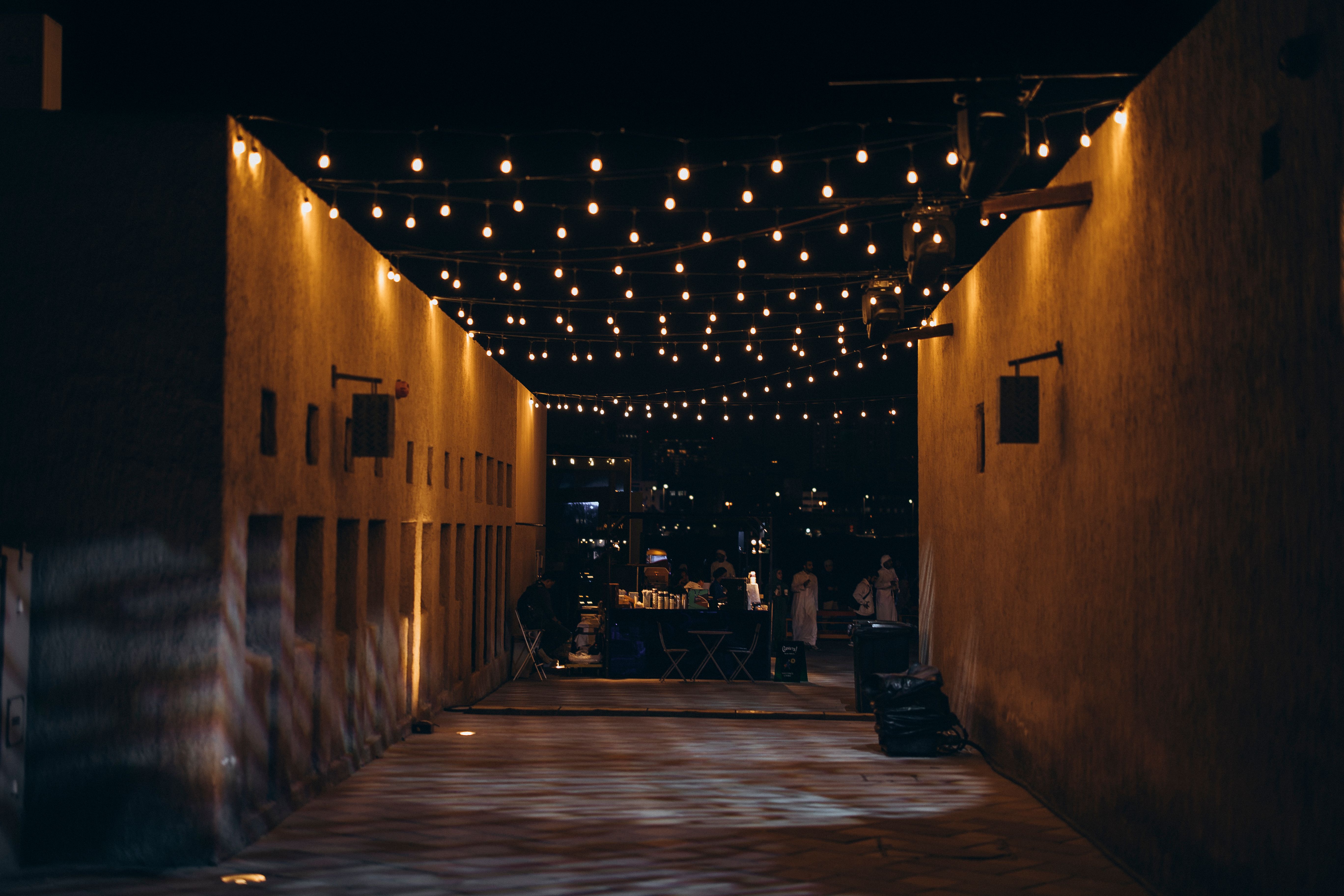 Charming Night Scene in Old Dubai Alleyway · Free Stock Photo