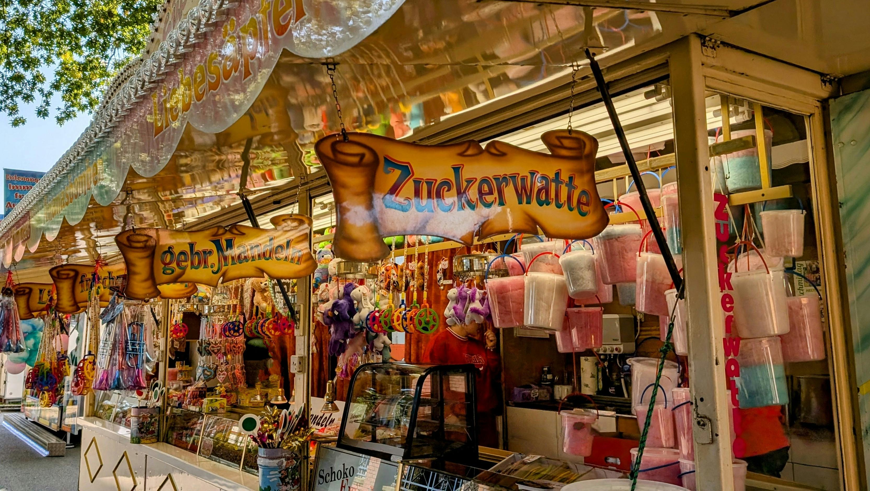 Colorful Candy Stand at German Funfair · Free Stock Photo